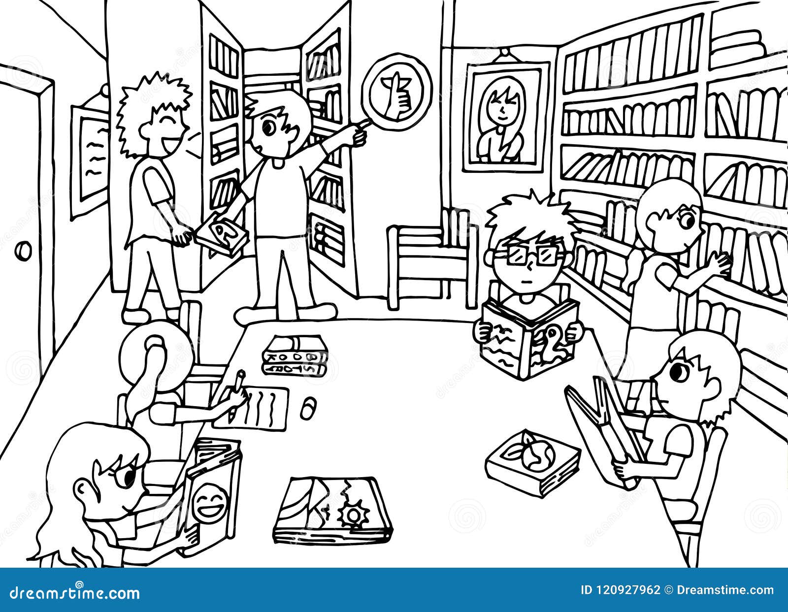 Mantenga Silenciosamente La Biblioteca Stock de ilustración ...