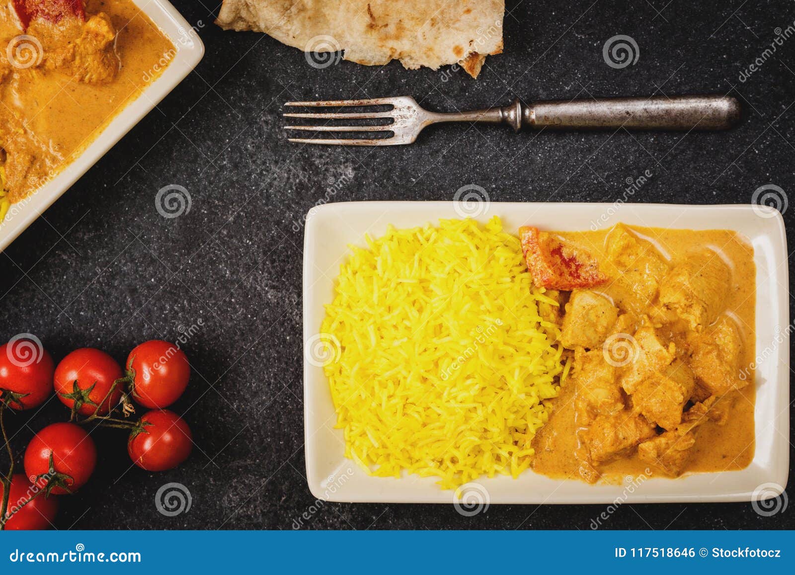 Mantequilla Masala Del Pollo Foto de archivo - Imagen de chile, arroz ...