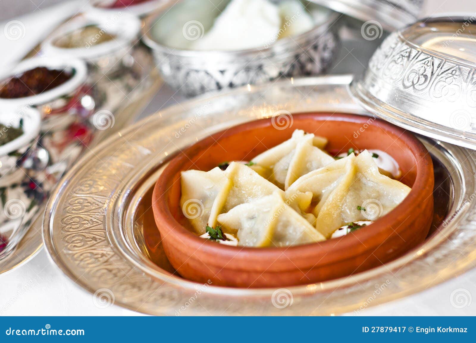Manti stock image. Image of ornate, gourmet, food, meal - 27879417