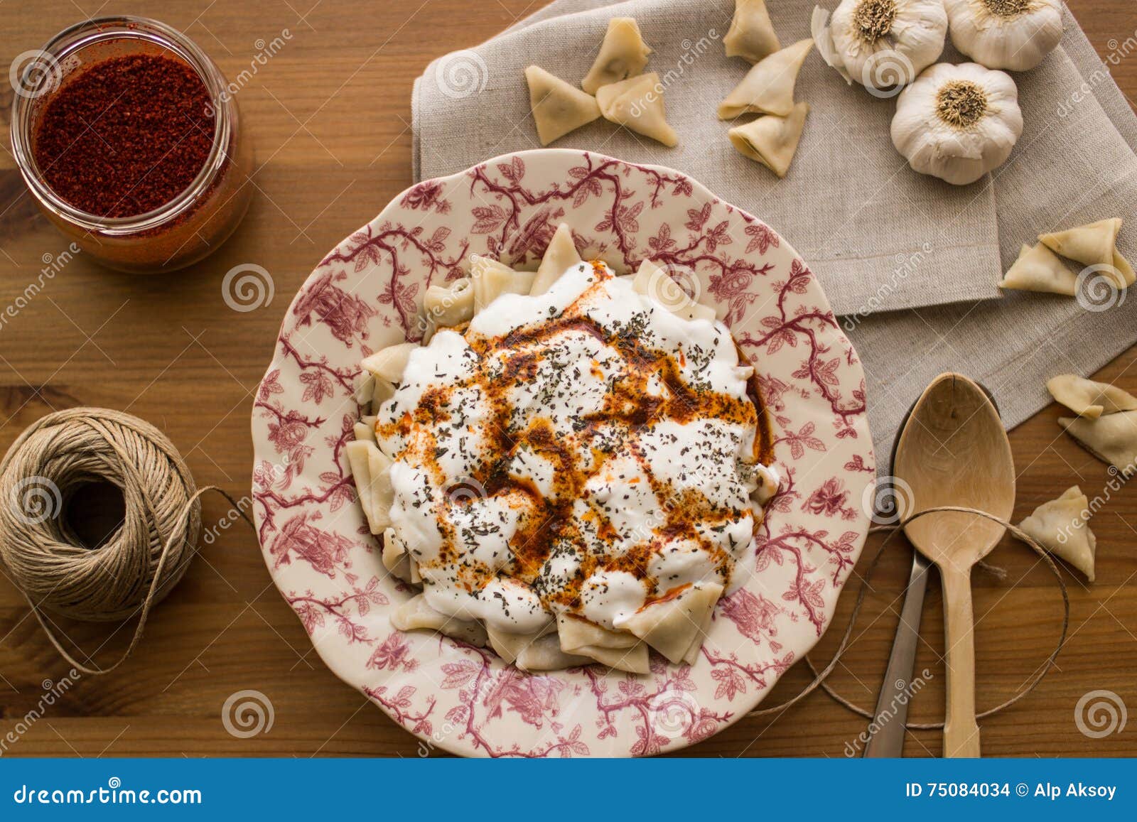 Manti / Turkish Ravioli with Yogurt. Stock Photo - Image of delicious ...
