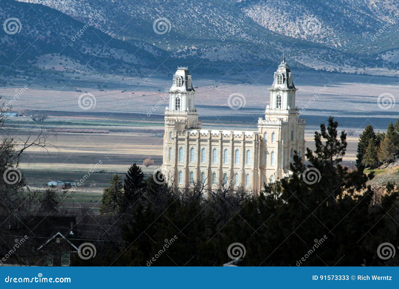Manti Utah Mormon LDS Temple Early Spring Stock Image - Image of early ...