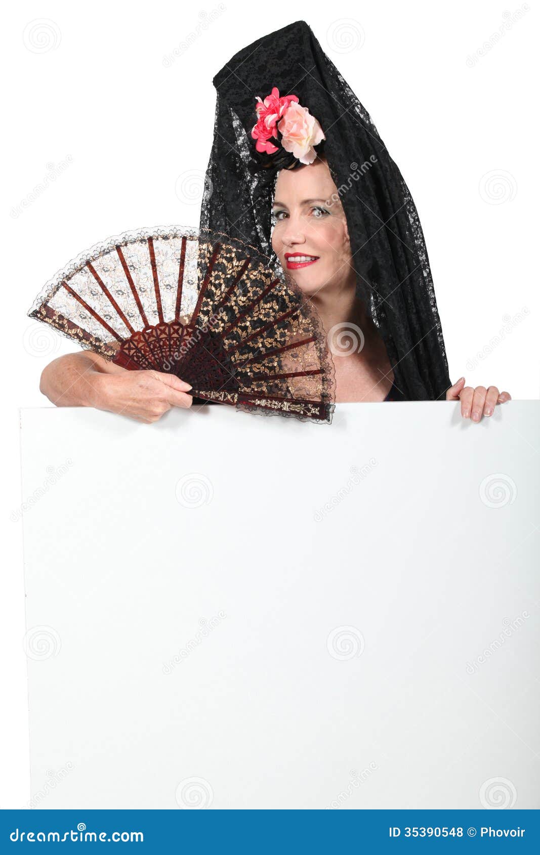 Mantiglia D'uso Della Donna Fotografia Stock - Immagine di ventilatori ...