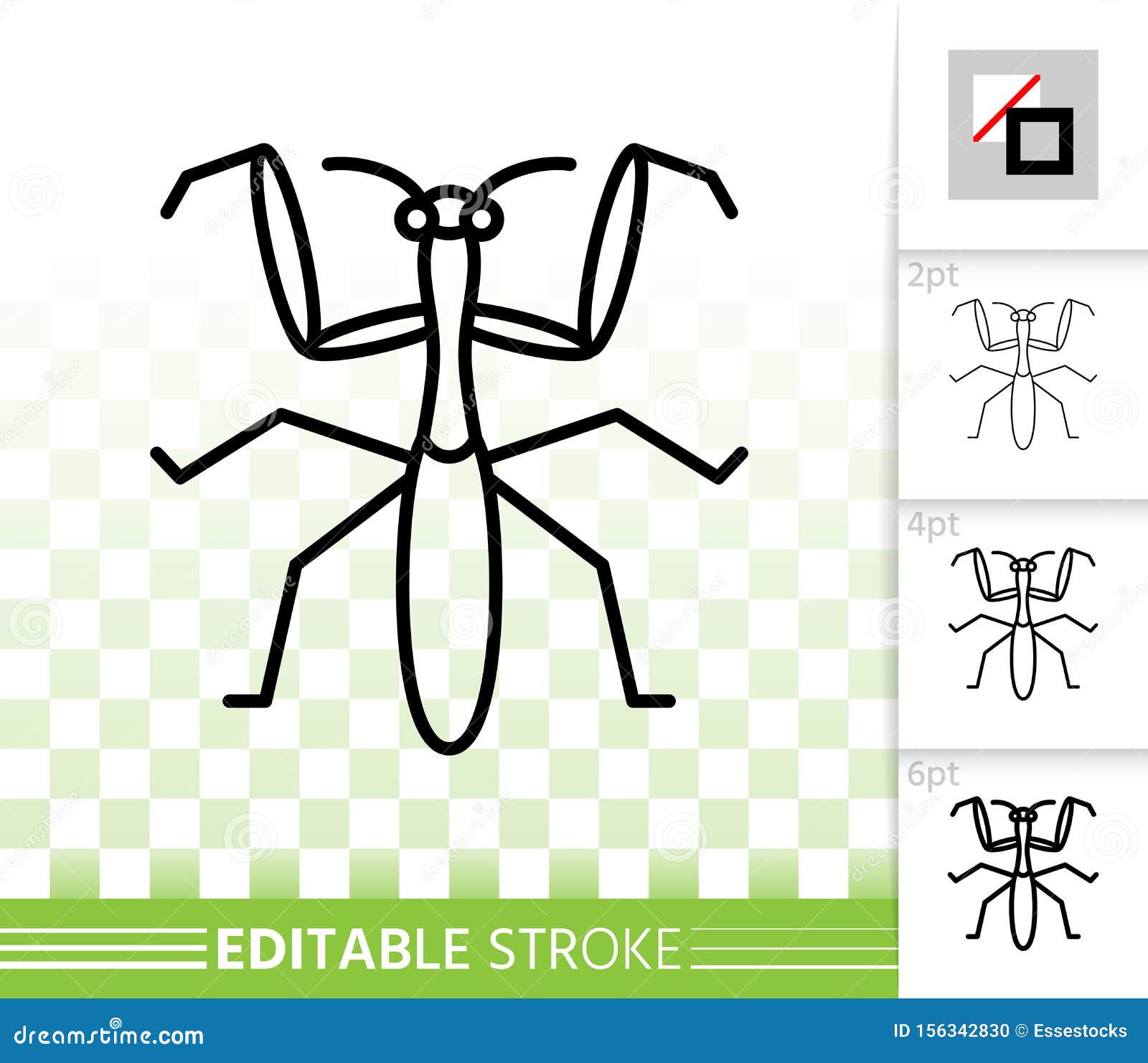 Mantis Bug Insect Simple Black Line Vector Icon Stock Vector ...