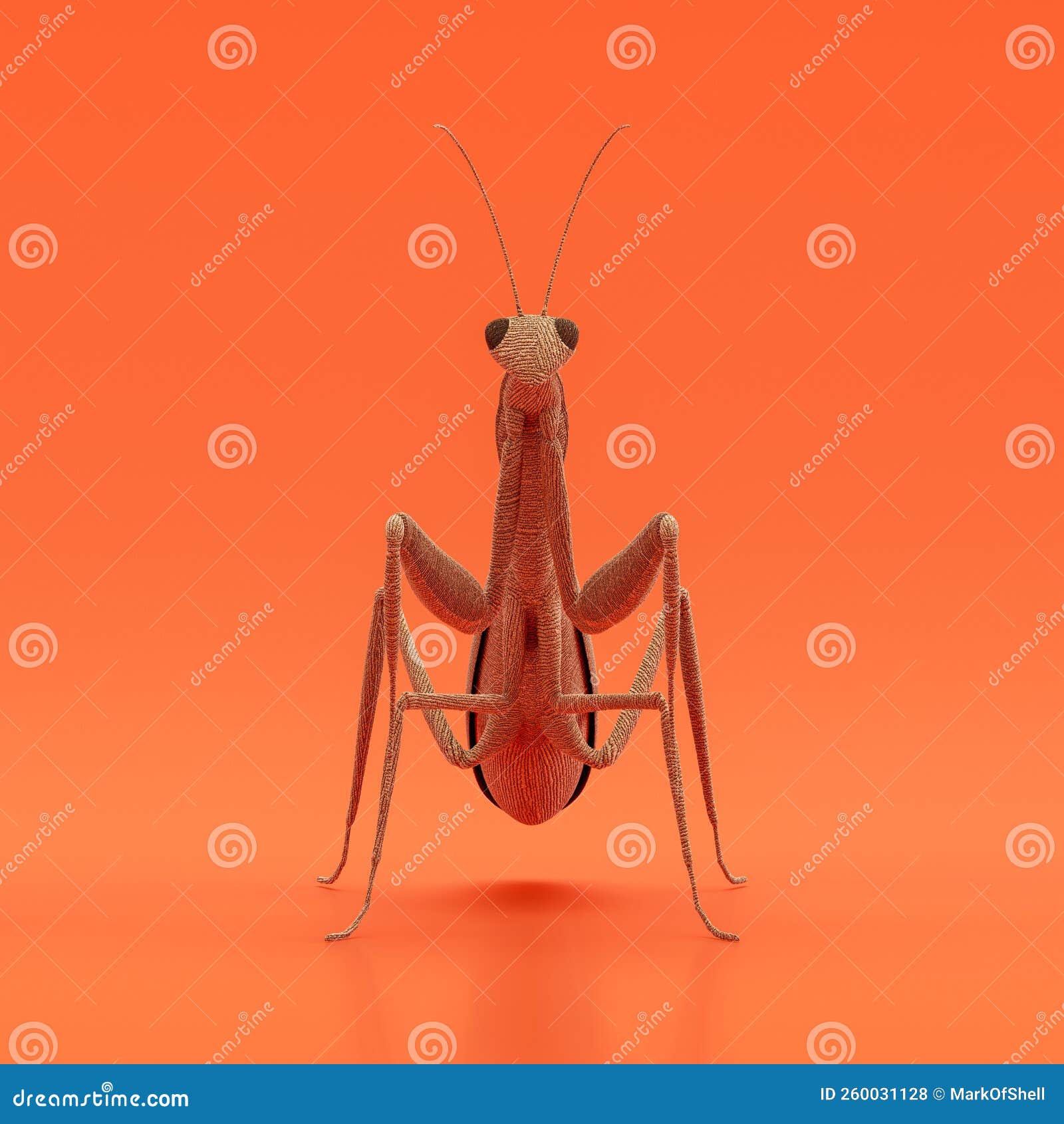 Mantis Doll, Stuffed Insect Made of Cloth, Single Varmint from Front ...