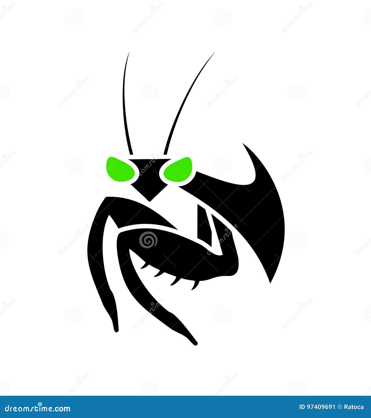 Mantis icon design stock vector. Illustration of fear - 97409691