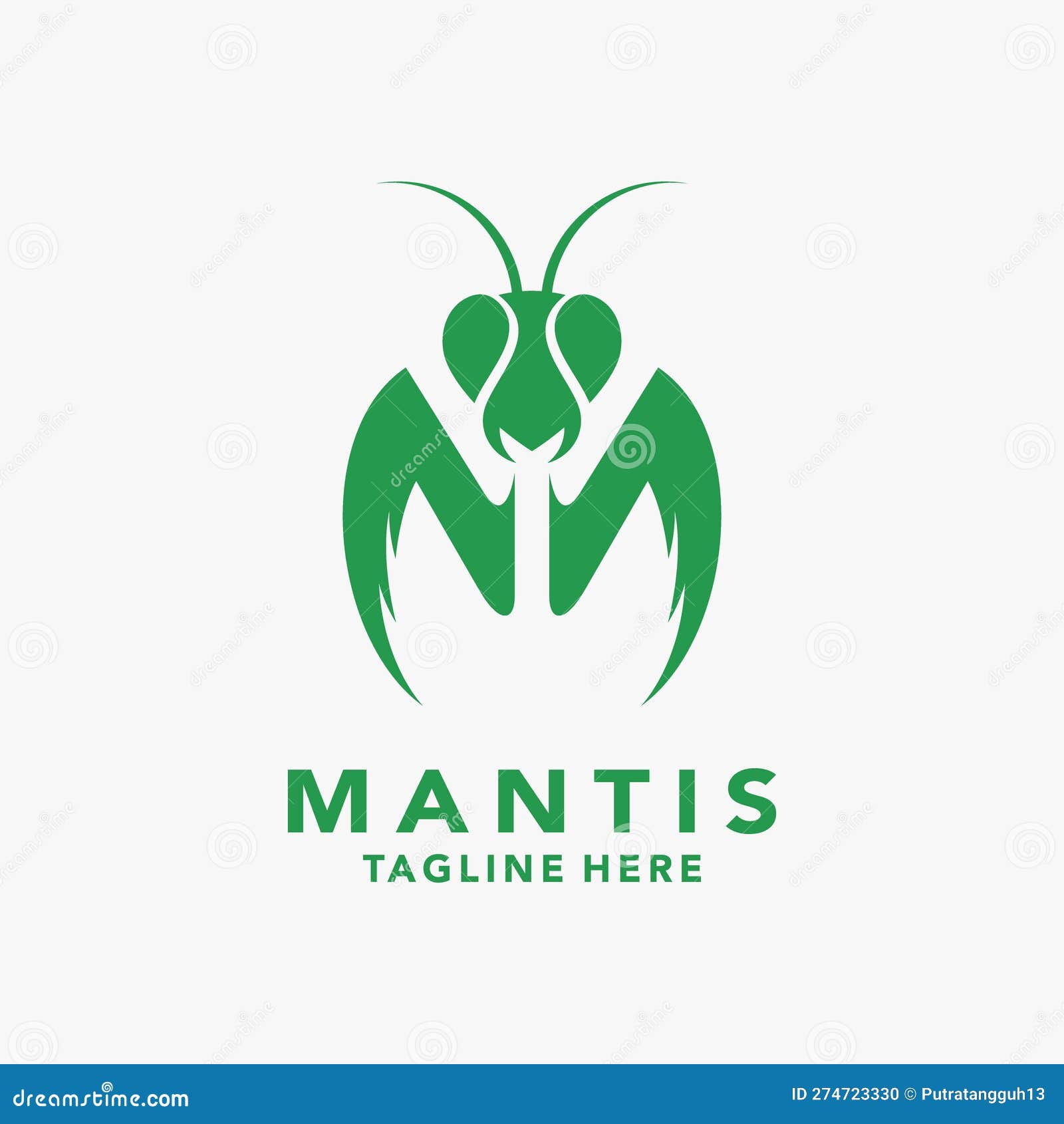 Mantis insect logo design stock vector. Illustration of antenna - 274723330