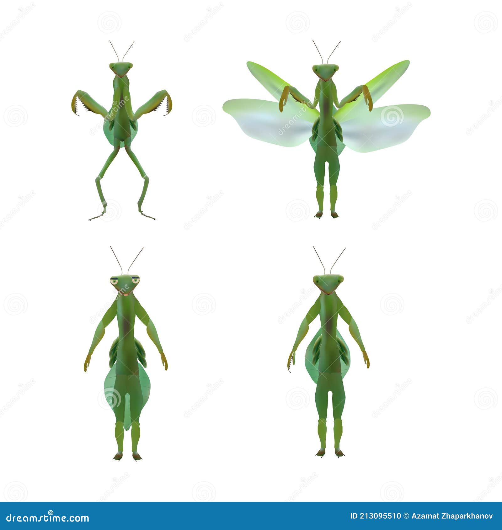 Cartoon Super Hero Green Mantis Man Stock Vector - Illustration of ...