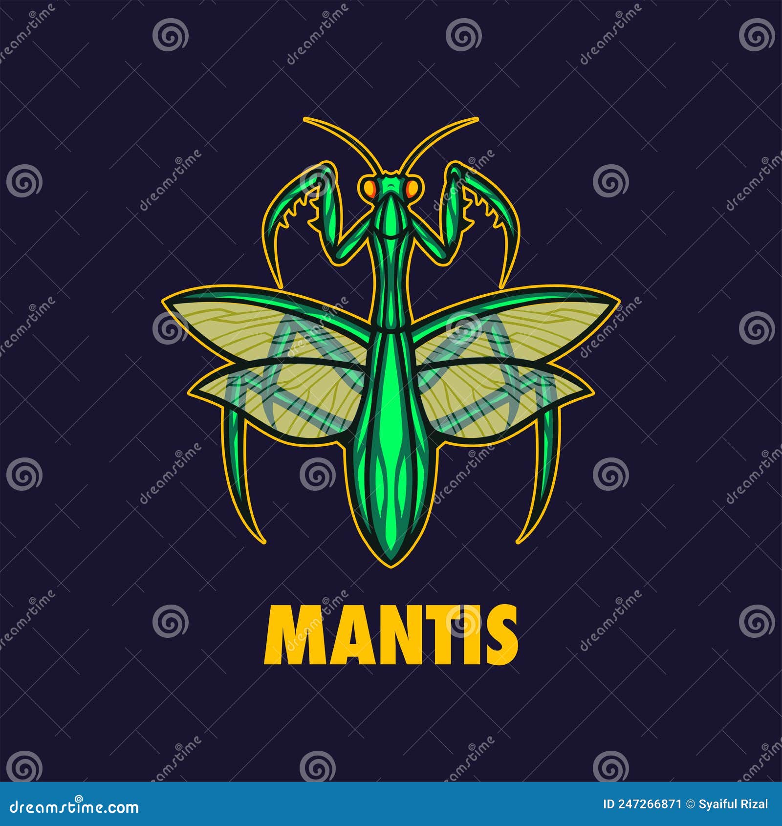 Mantis Mascot Logo stock illustration. Illustration of concept - 247266871