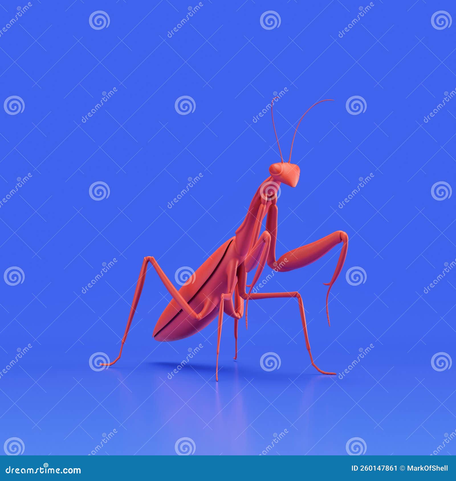 Mantis Monochrome Single Color Insect Made of Red Plastic, Single ...