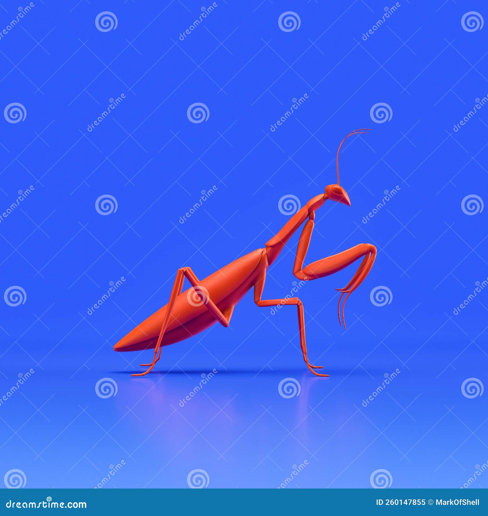Mantis Monochrome Single Color Insect Made of Red Plastic, Single ...