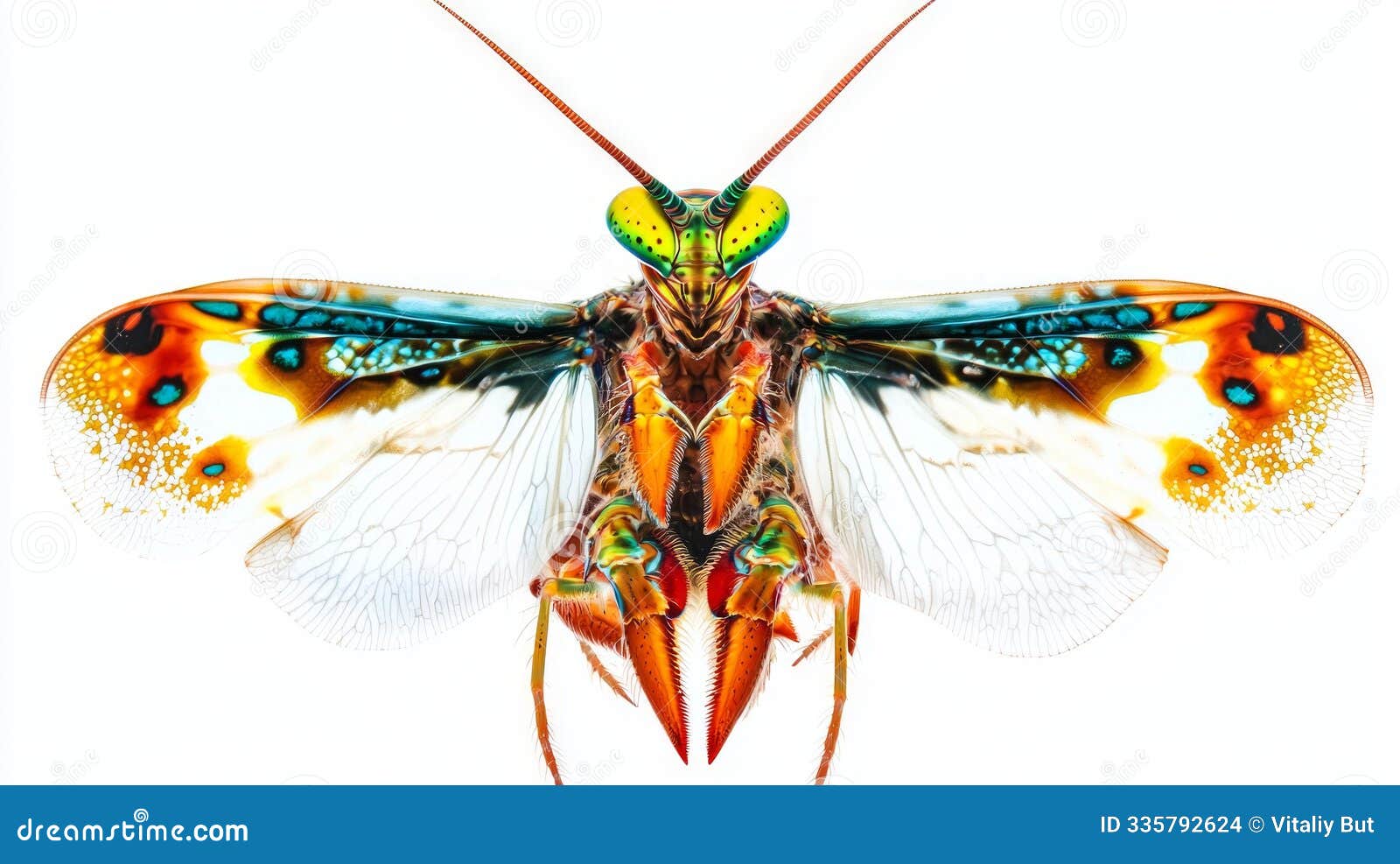 Mantis Shrimp Stands Upright, Showcasing Its Dazzling Array of Colors ...