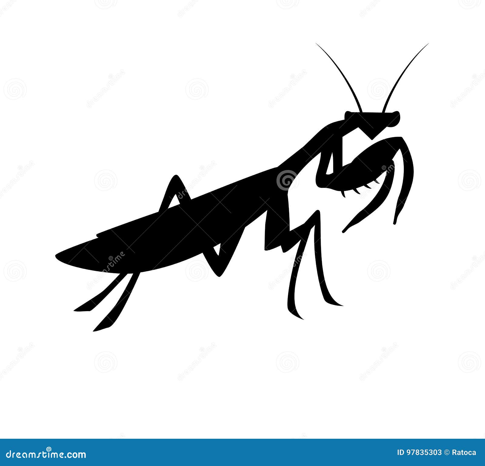 Mantis silhouette design stock vector. Illustration of mantis - 97835303