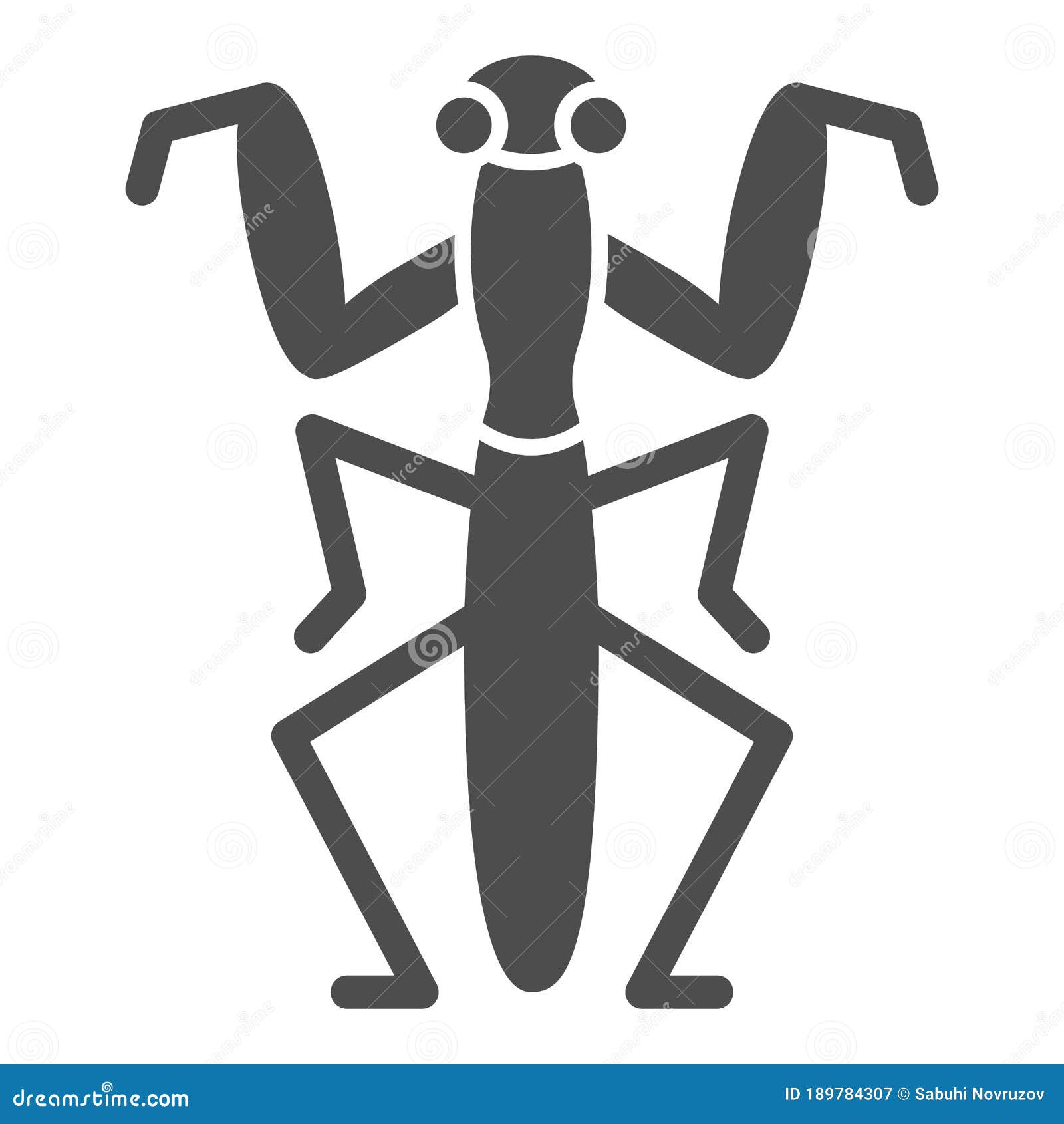 The Mantis With Red Ban Sign. STOP Mantis Sign Isolated. Vector ...