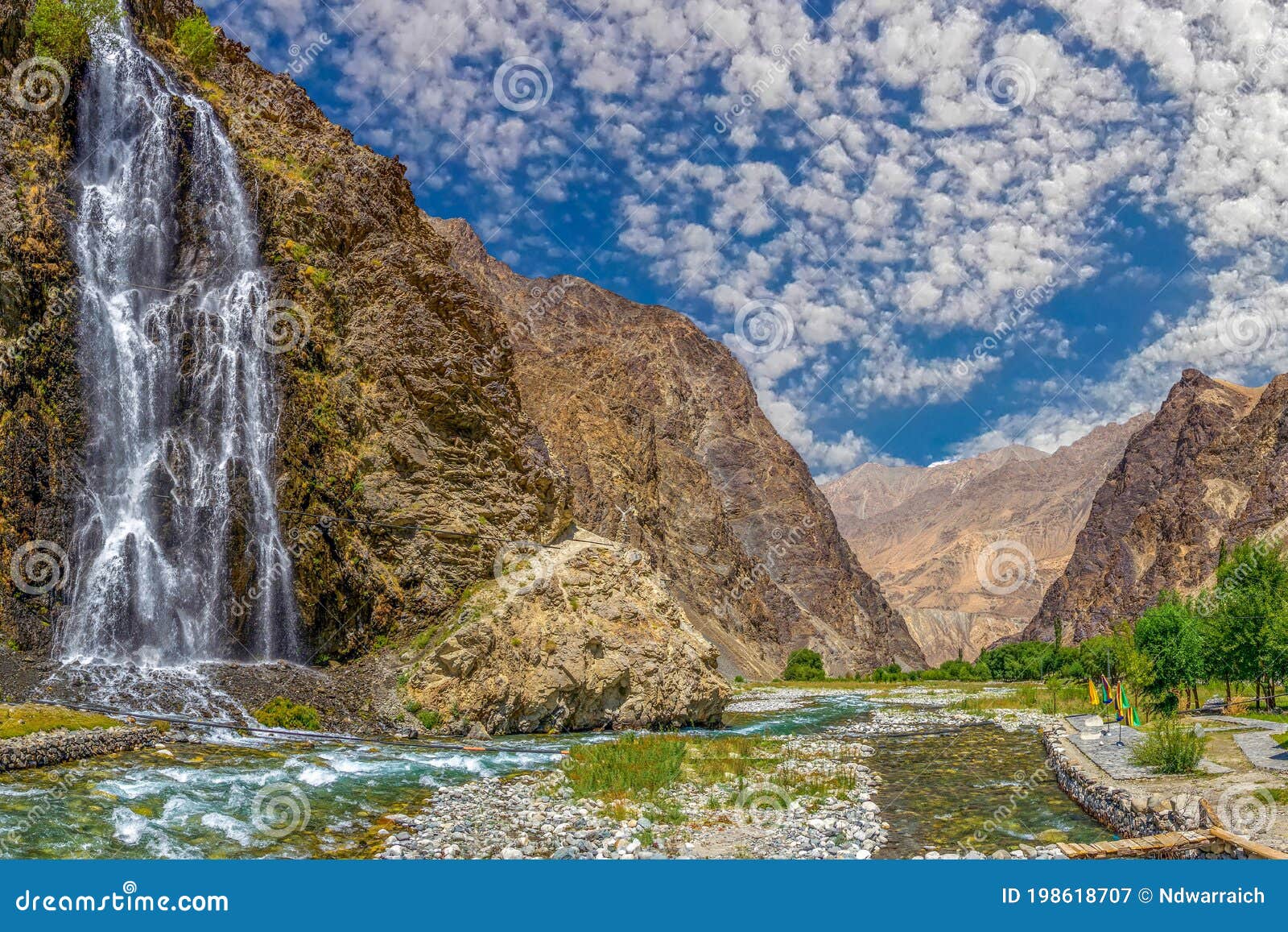 Karakoram Mountains Range And Hopar Valley During Spring In Northern ...