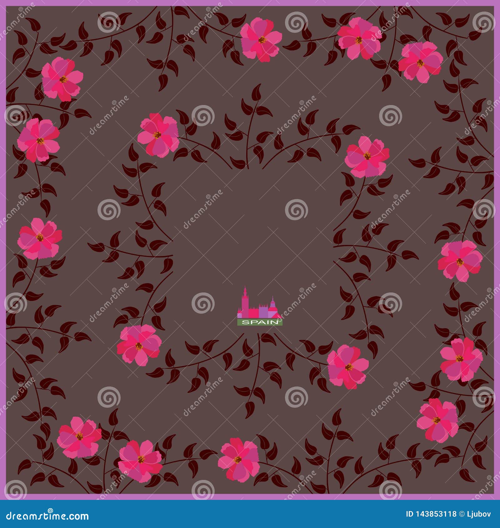 Manton Shawl, Spanish Floral Print - Seamless Background Stock Image ...