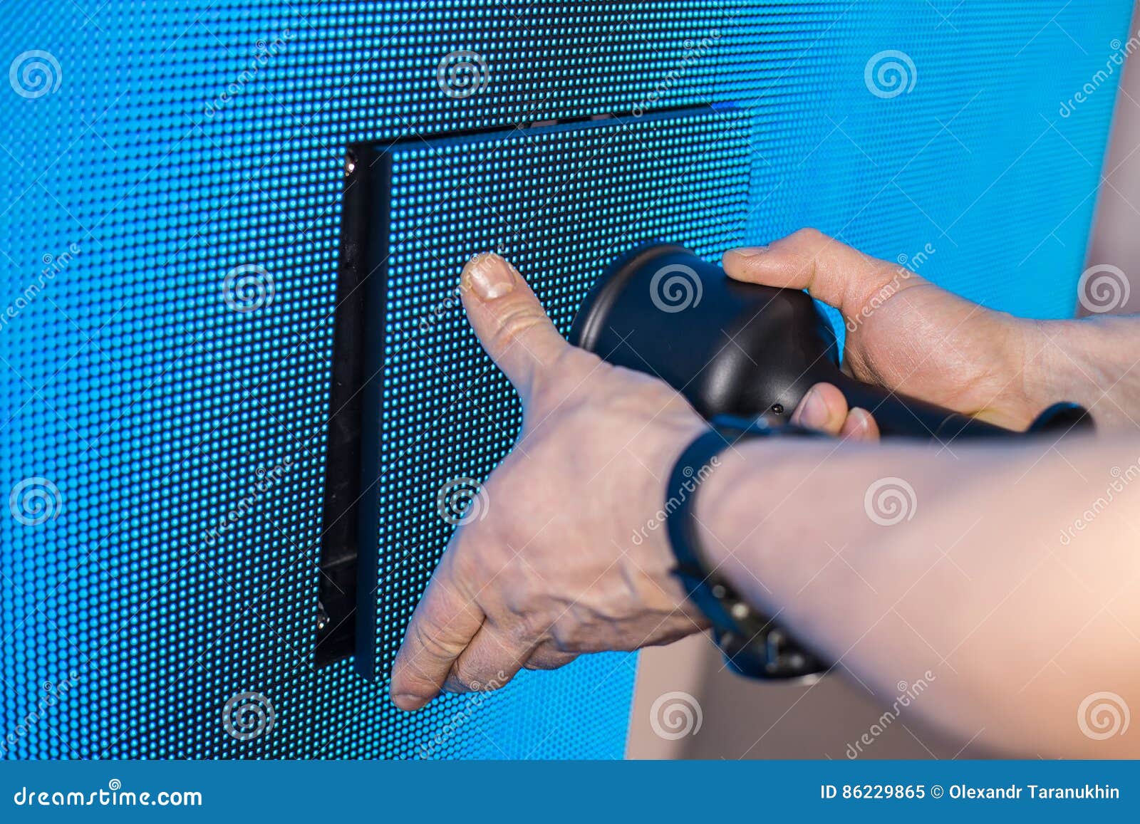 Manual Assembling Of The LED Screen Cluster Stock Image | CartoonDealer ...