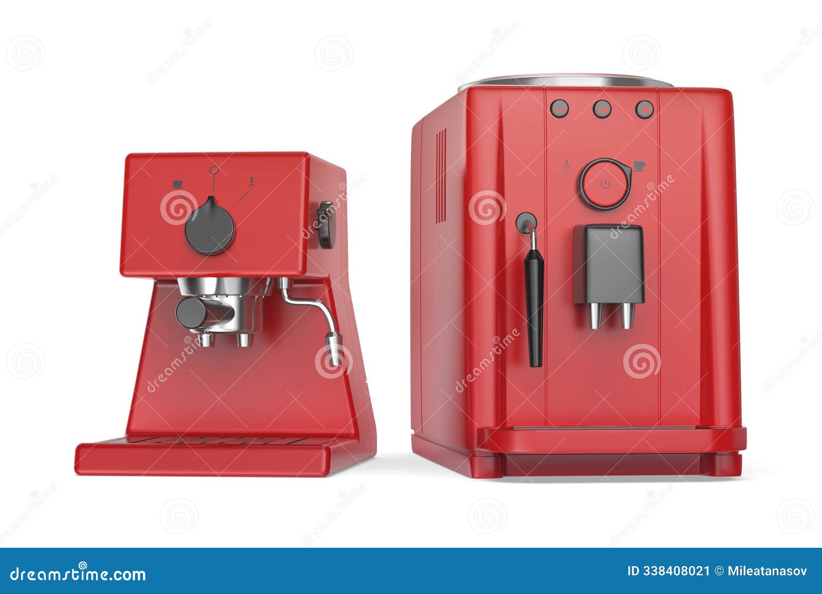 Manual and Automatic Espresso Coffee Makers Stock Illustration ...