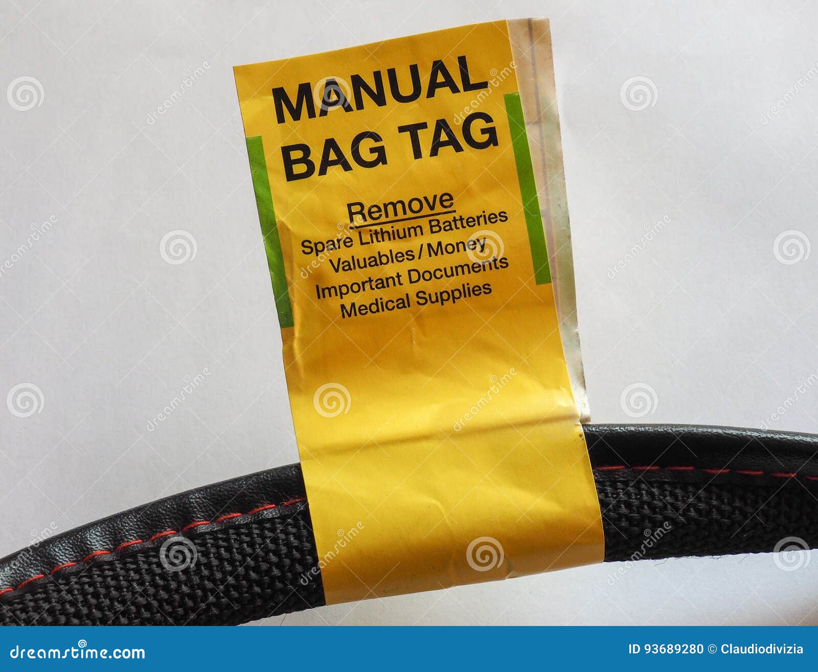 Manual bag tag stock photo. Image of plane, transportation - 93689280