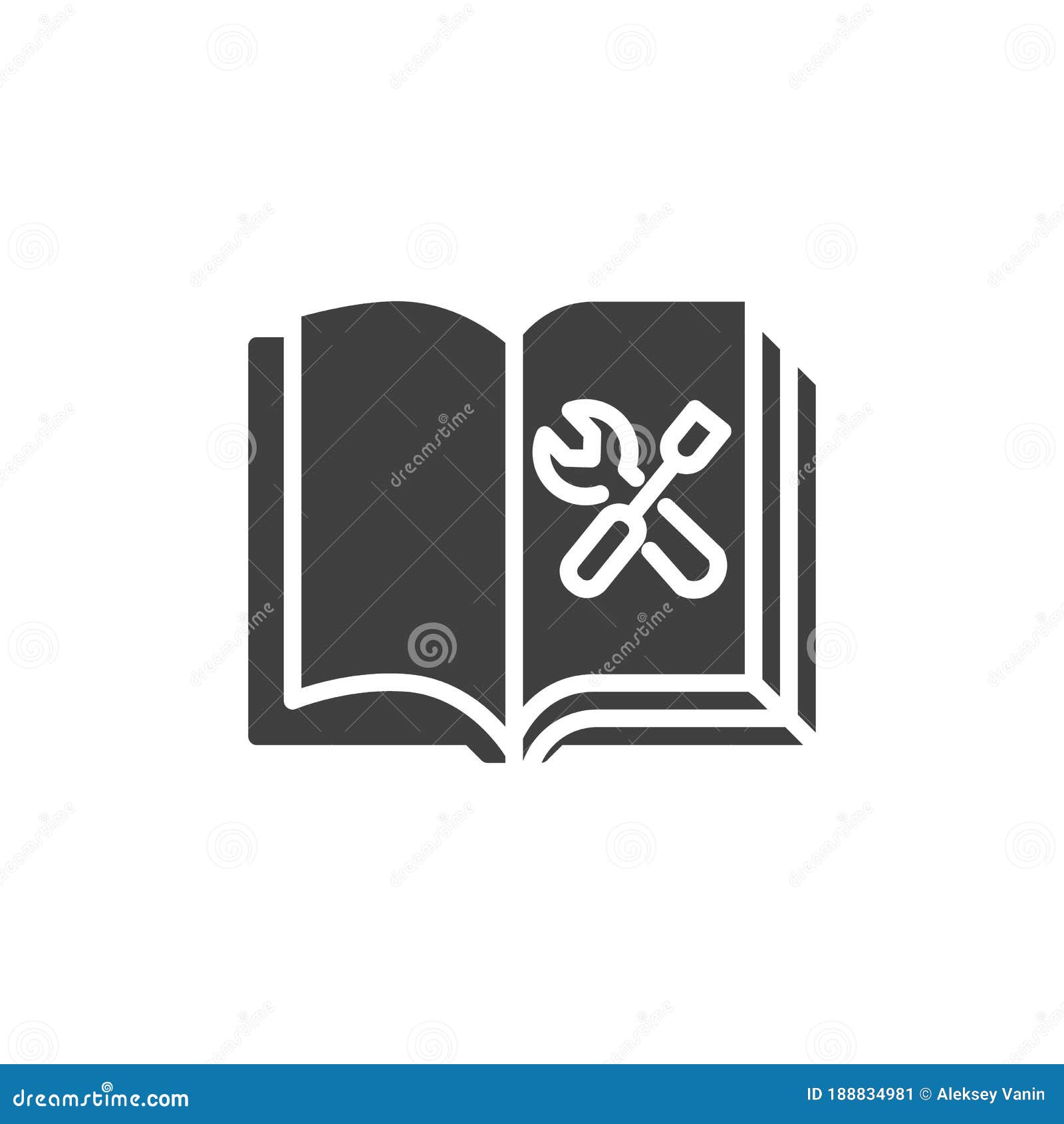 Manual book vector icon stock vector. Illustration of bookstore - 188834981
