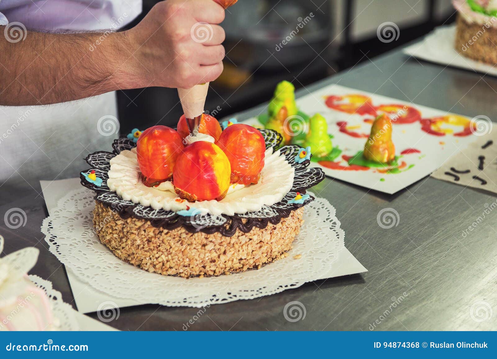 Manual cakes production stock photo. Image of cakes, delicious - 94874368