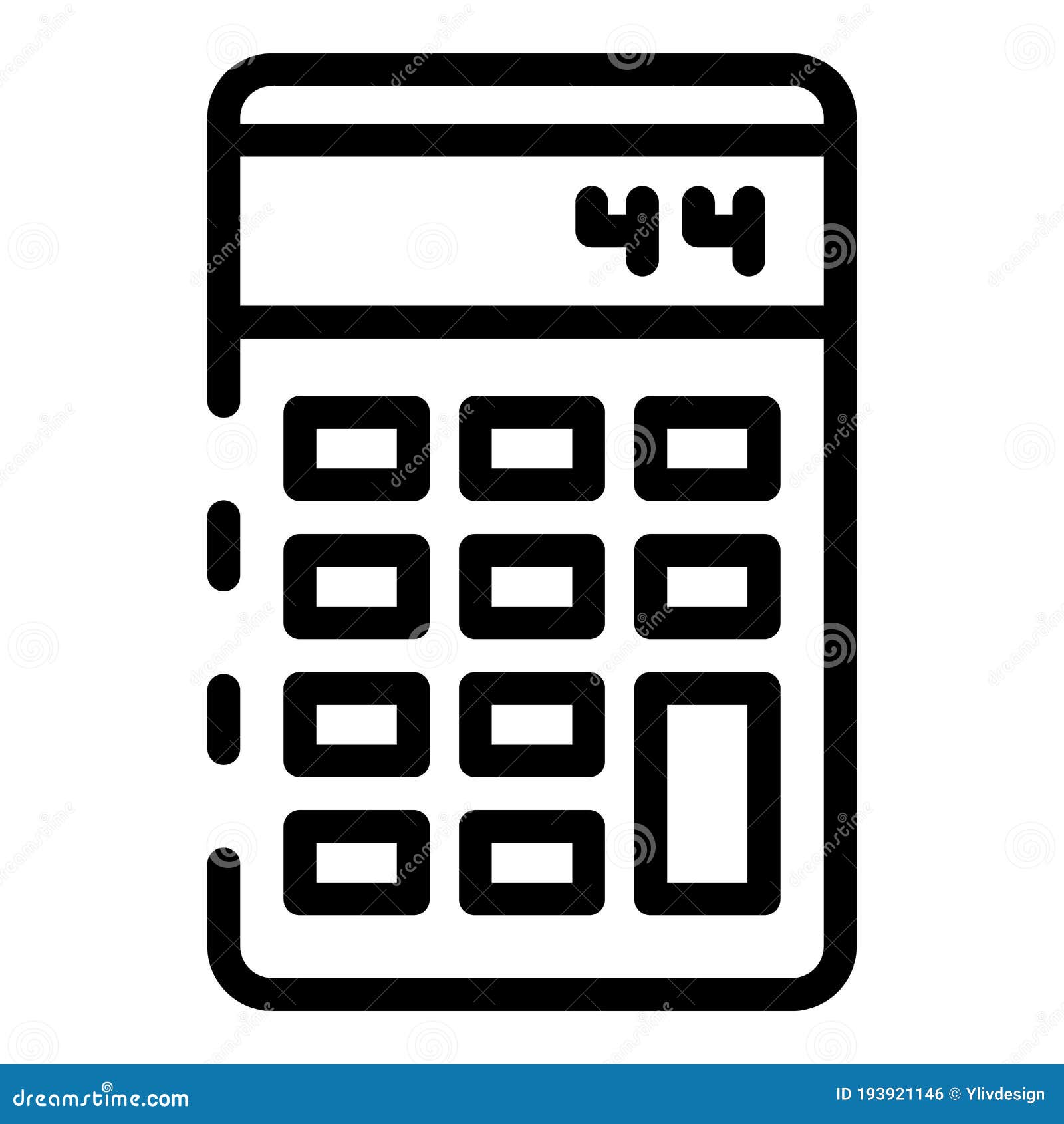 Manual Calculator Icon, Outline Style Stock Vector - Illustration of ...