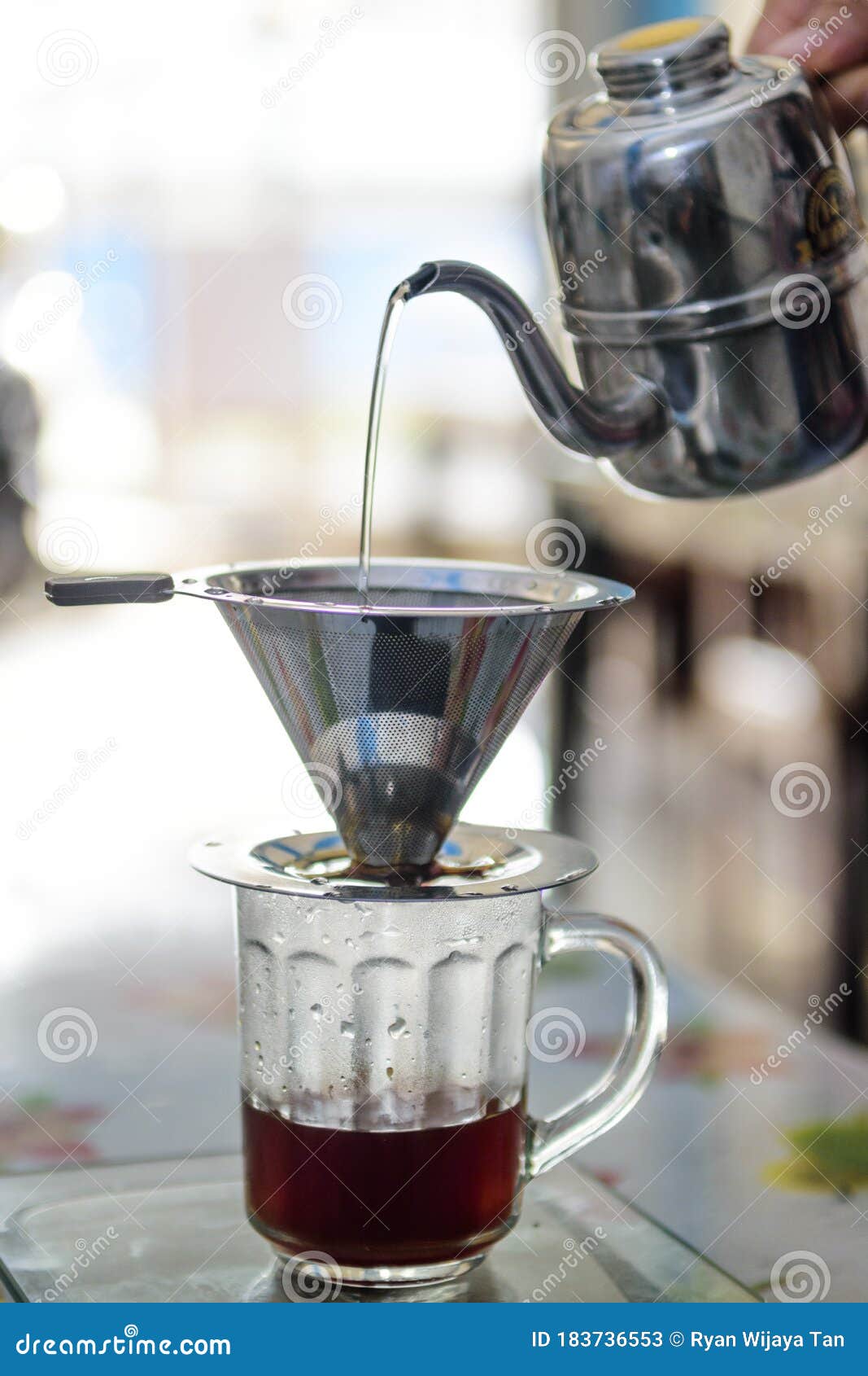 Manual Coffee Brewing with V60 Stock Image - Image of caffeine, closeup ...