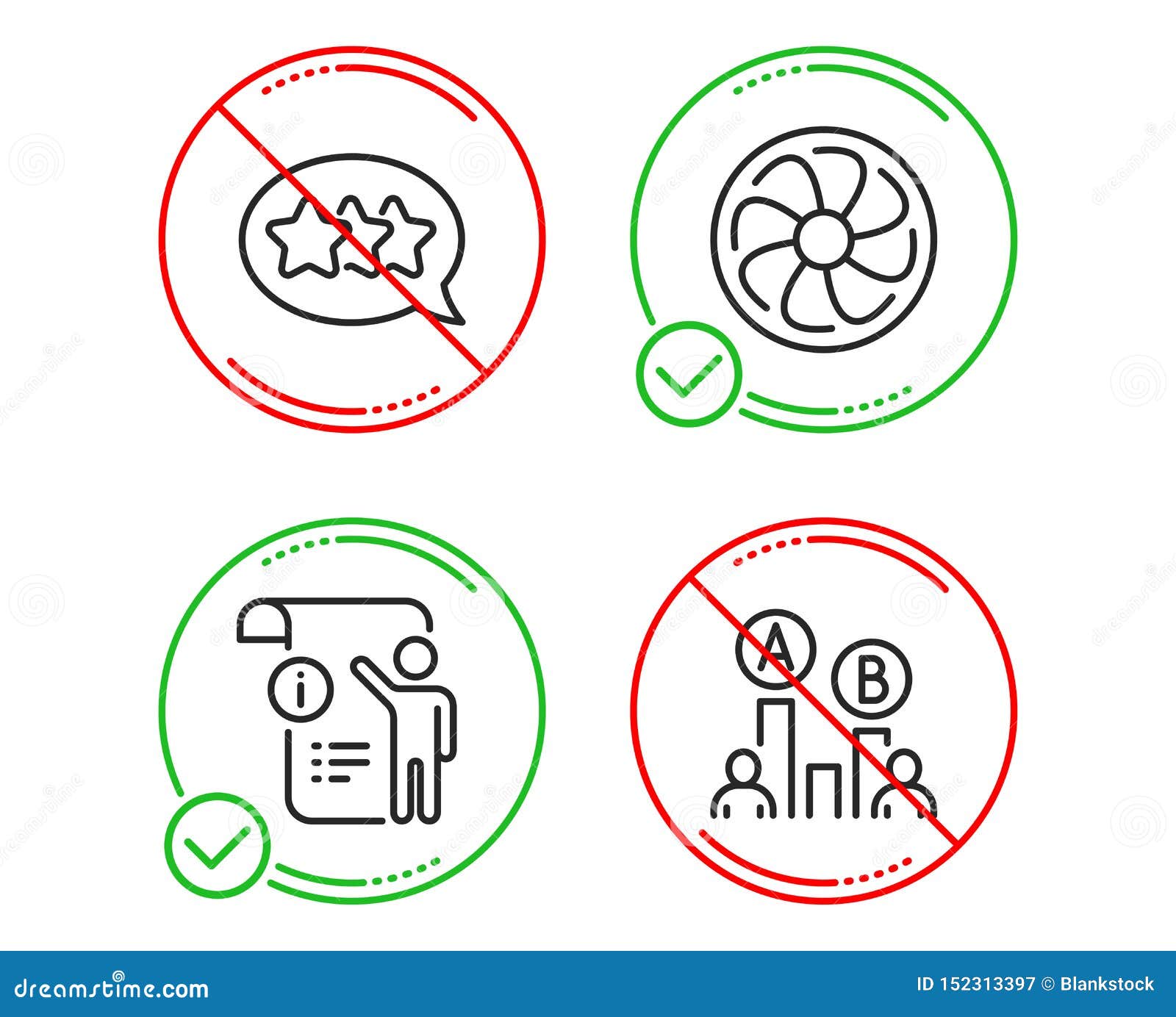 Manual Doc, Stars And Fan Engine Icons Set. Ab Testing Sign. Project ...