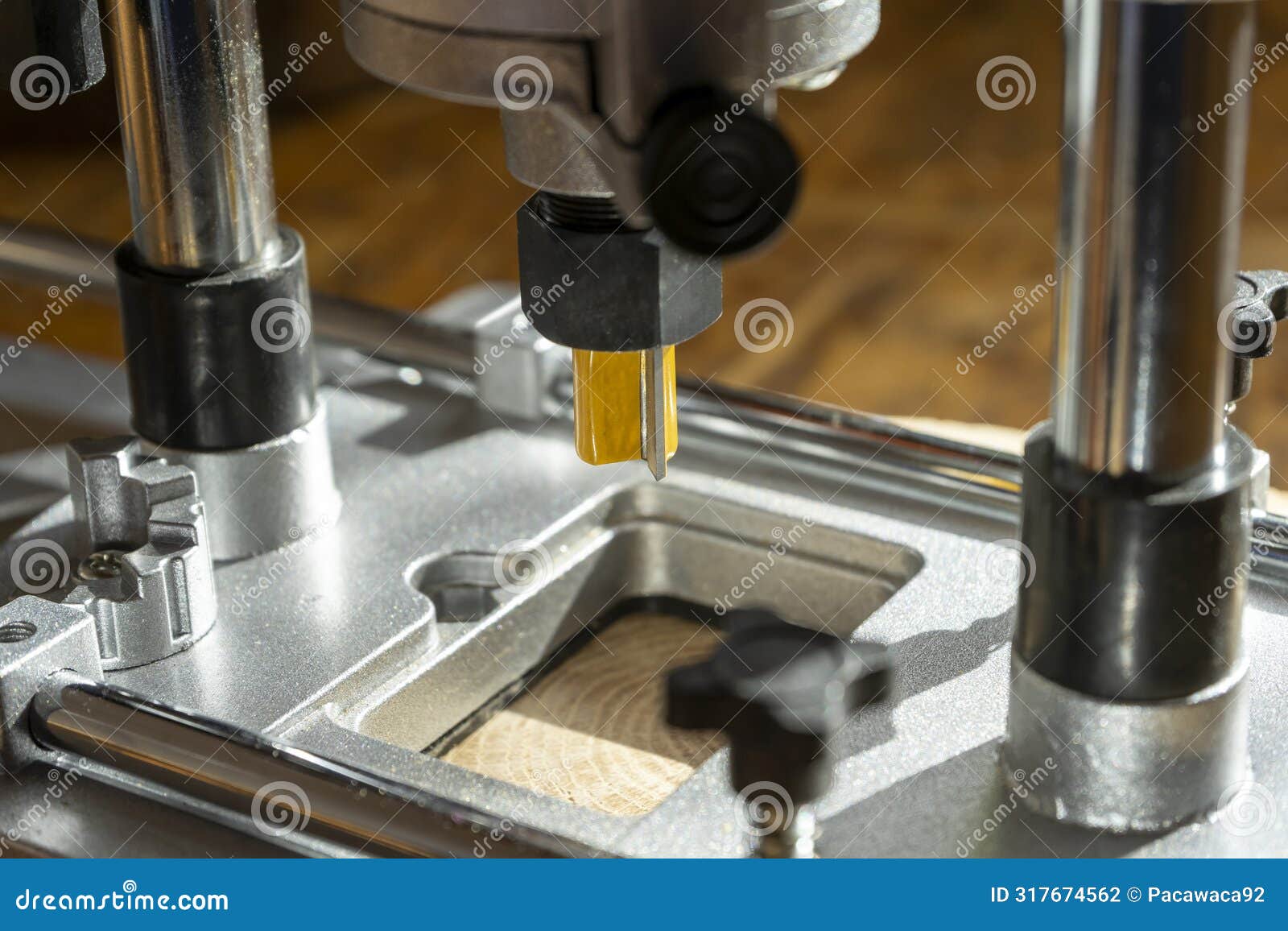 Manual Electric Milling Machine with Straight Cutter Stock Photo ...