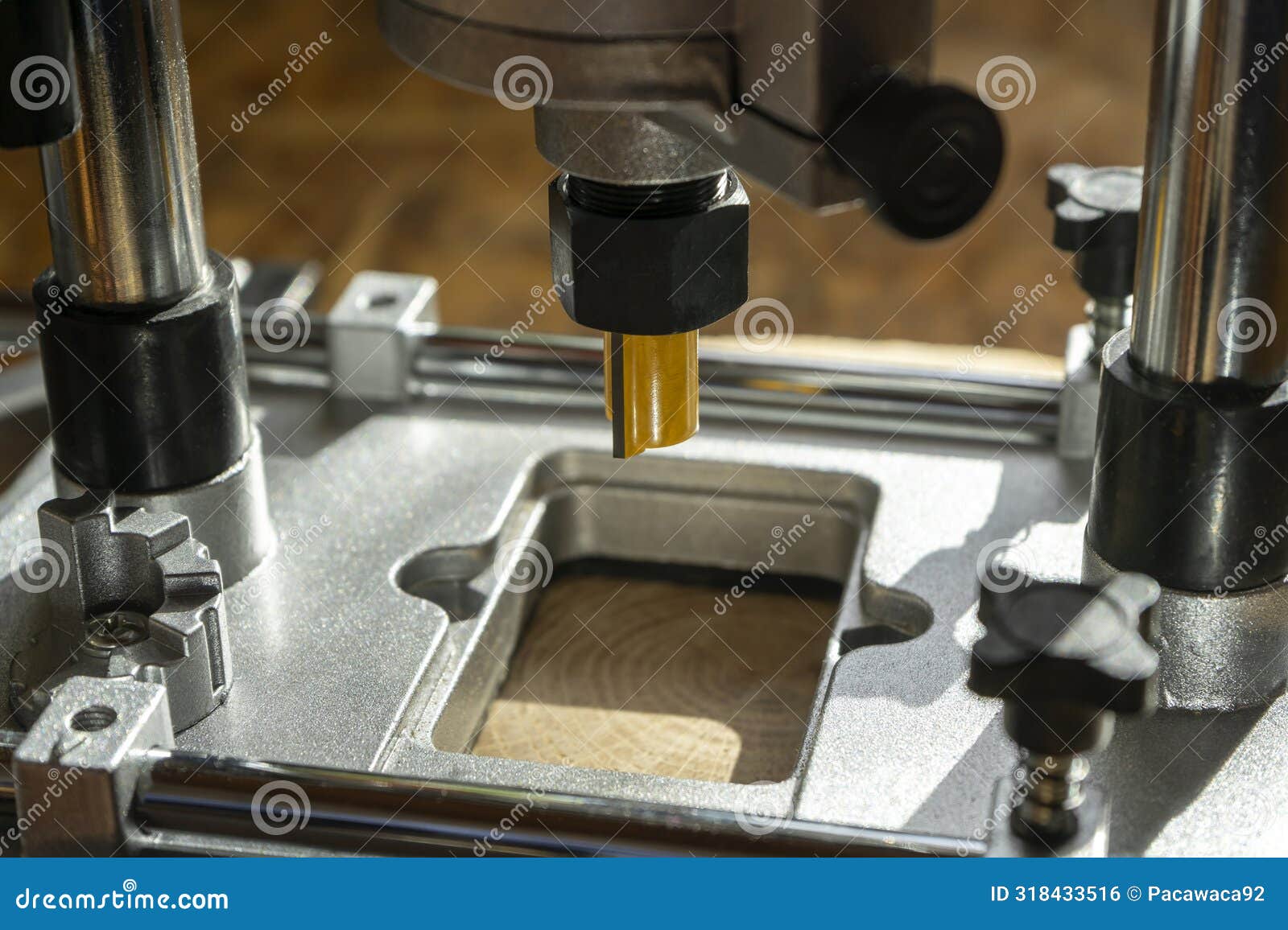 Manual Electric Milling Machine with Straight Cutter Stock Photo ...