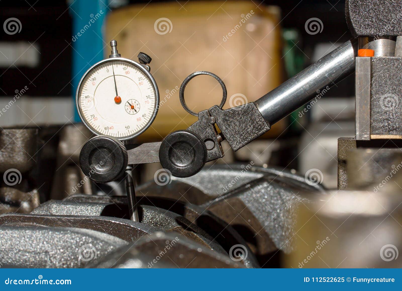 Manual Examination of a Crankshaft Stock Image - Image of diesel ...