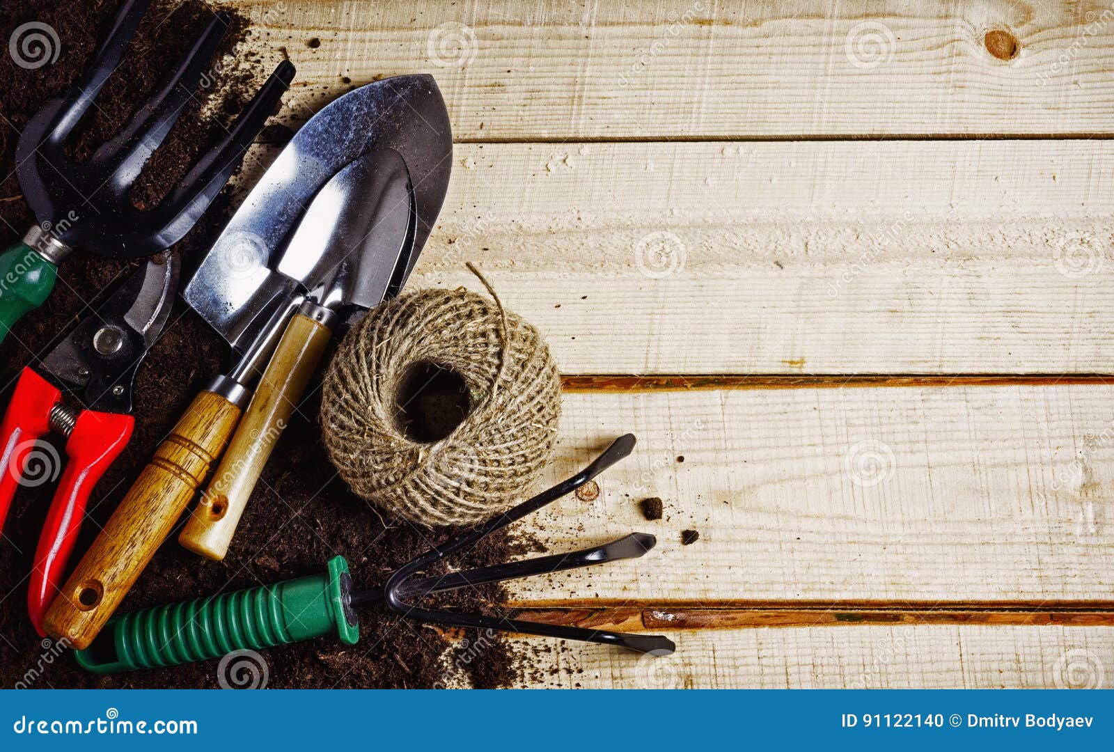 Manual Garden Tools and Soil Stock Photo - Image of soil, room: 91122140