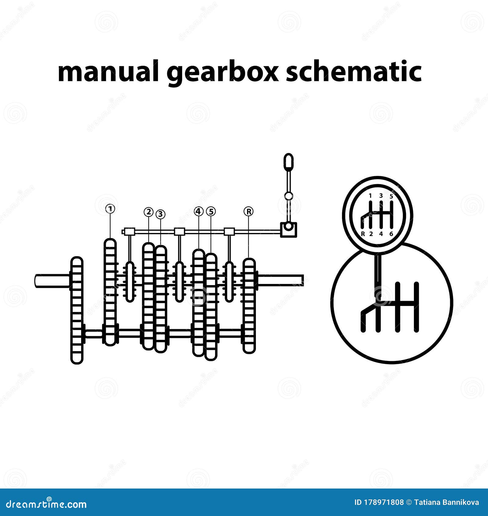 Manual Gearbox Schematic. Vector Illustration. Icon | CartoonDealer.com ...