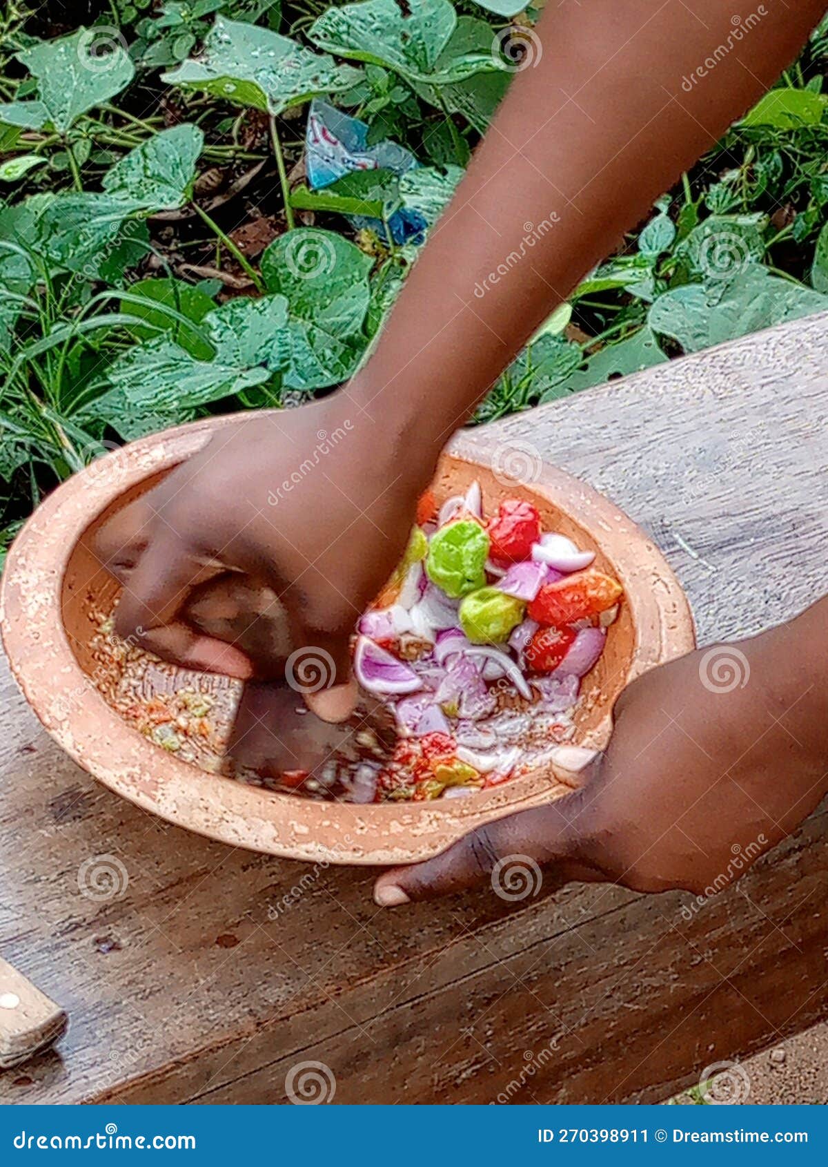 ..a Manual Grinding of & X27;pepper& X27; in Africa Earthen Ware ...