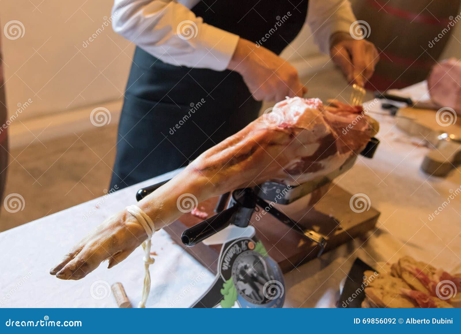 Manual Ham Cut editorial photography. Image of butcher - 69856092