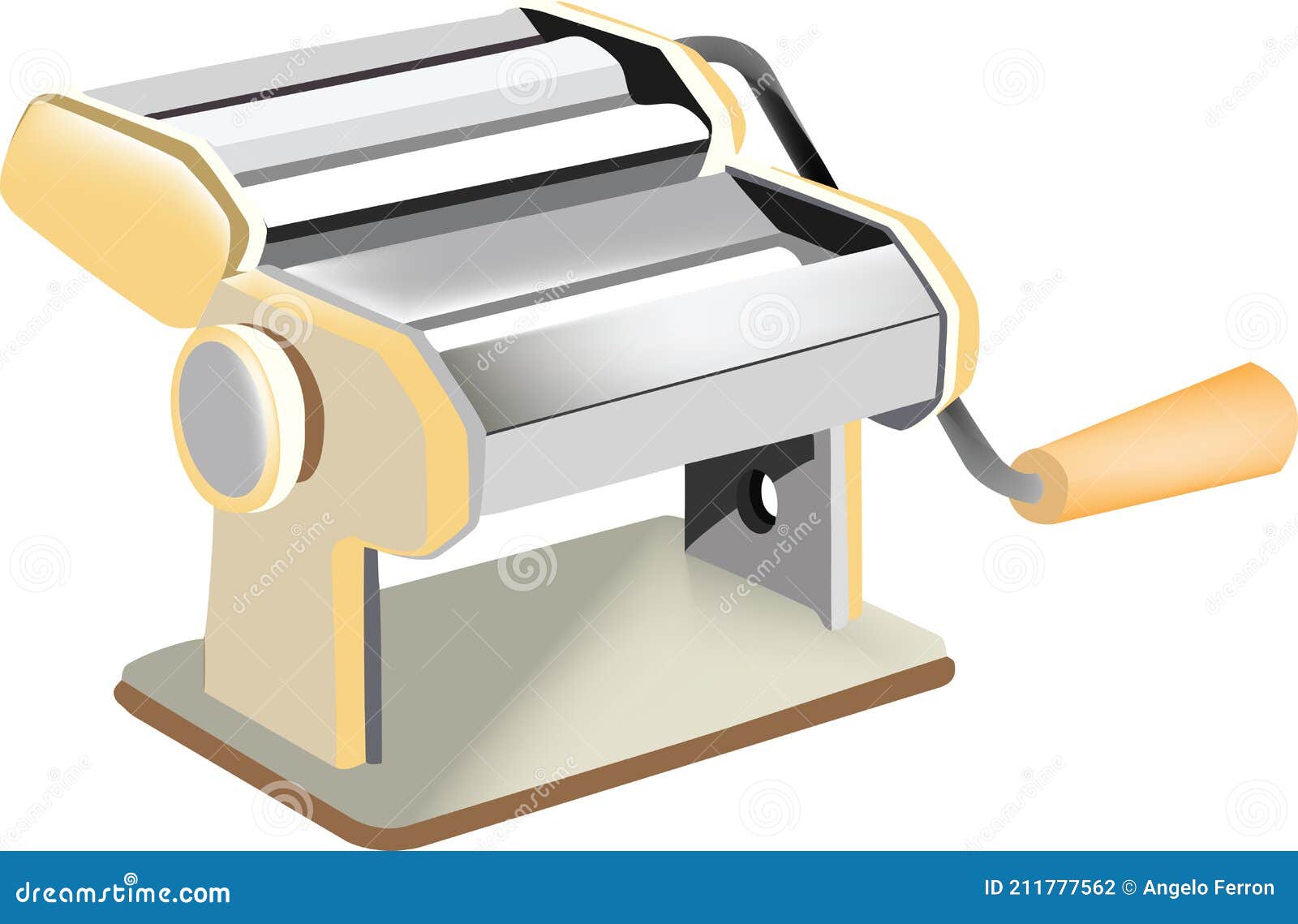 Pasta Machine Manual Machine for Egg Pasta and Puff Pastry Stock Vector ...