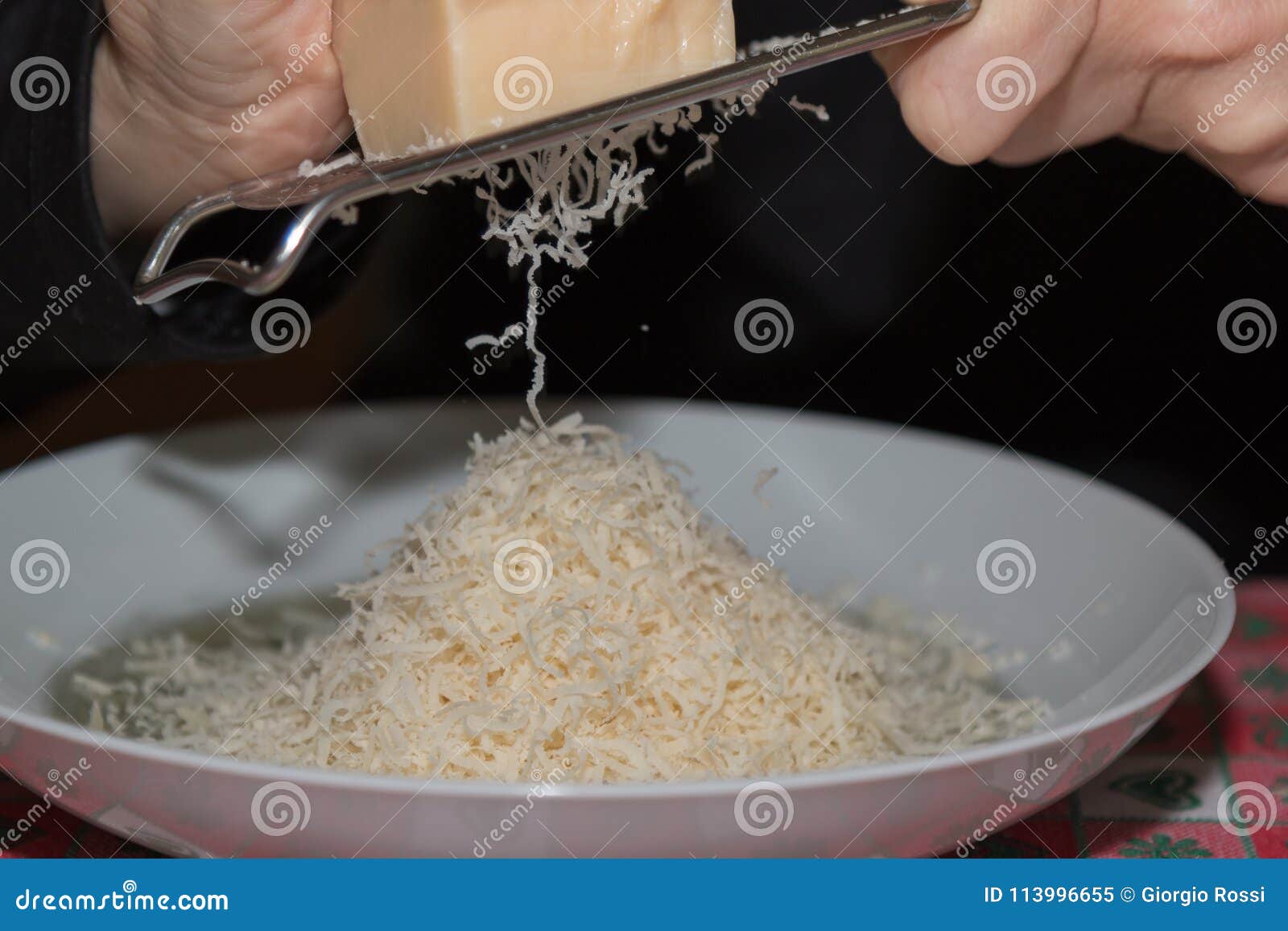 Manual Metallic Silver Grater: Grating Fresh Cheese Stock Image - Image ...