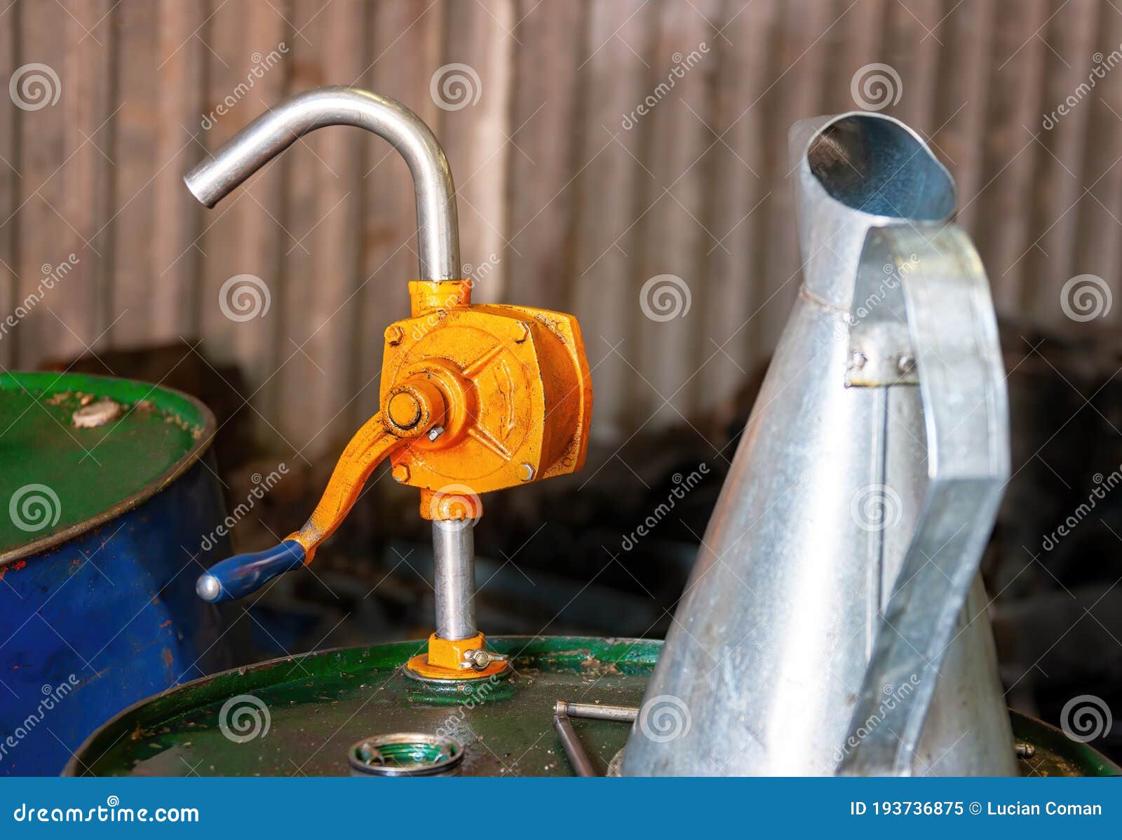 Manual oil pump stock image. Image of barrel, nozzle - 193736875