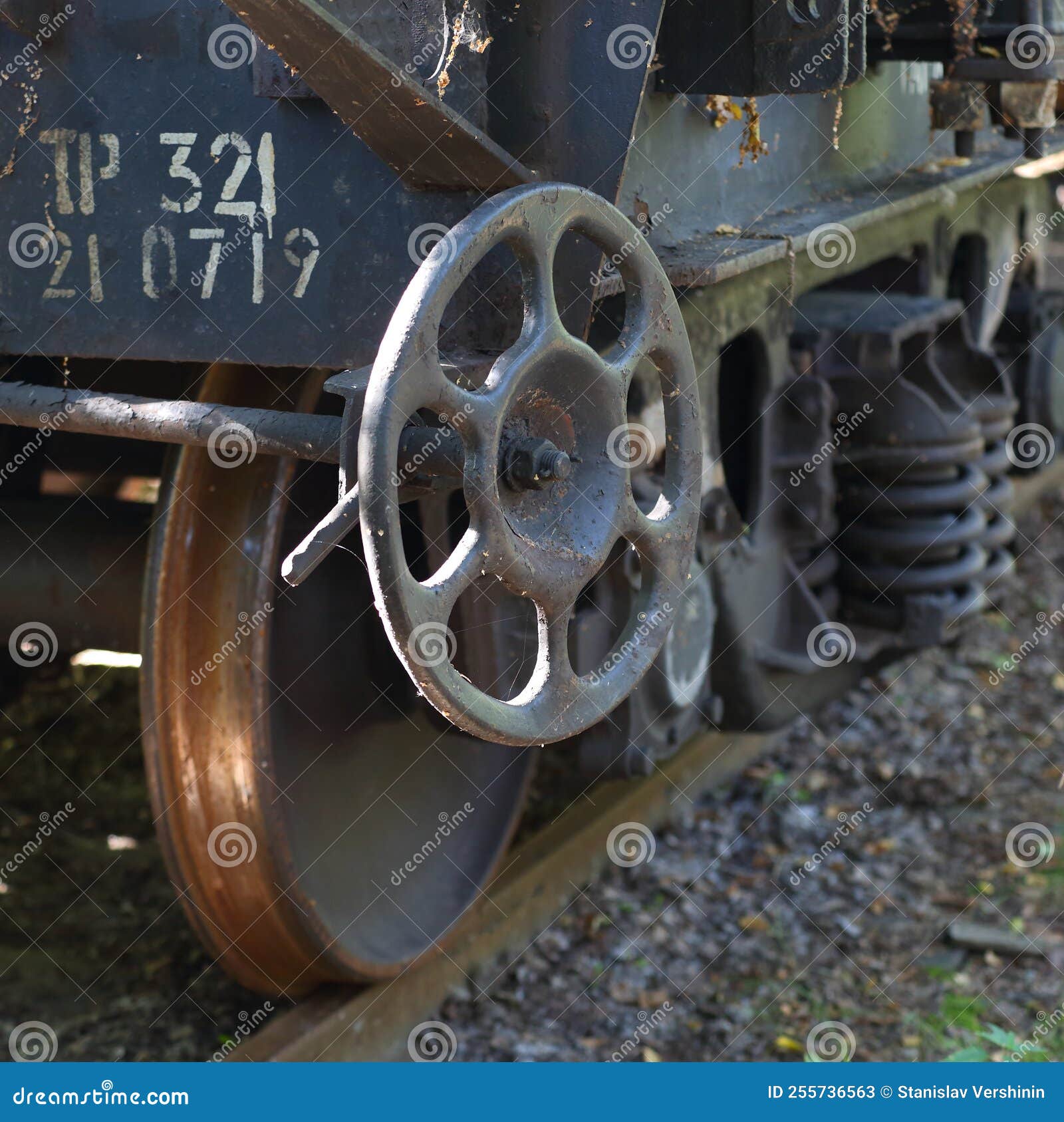 Manual Parking Brake of a Freight Railway Car Stock Image - Image of ...