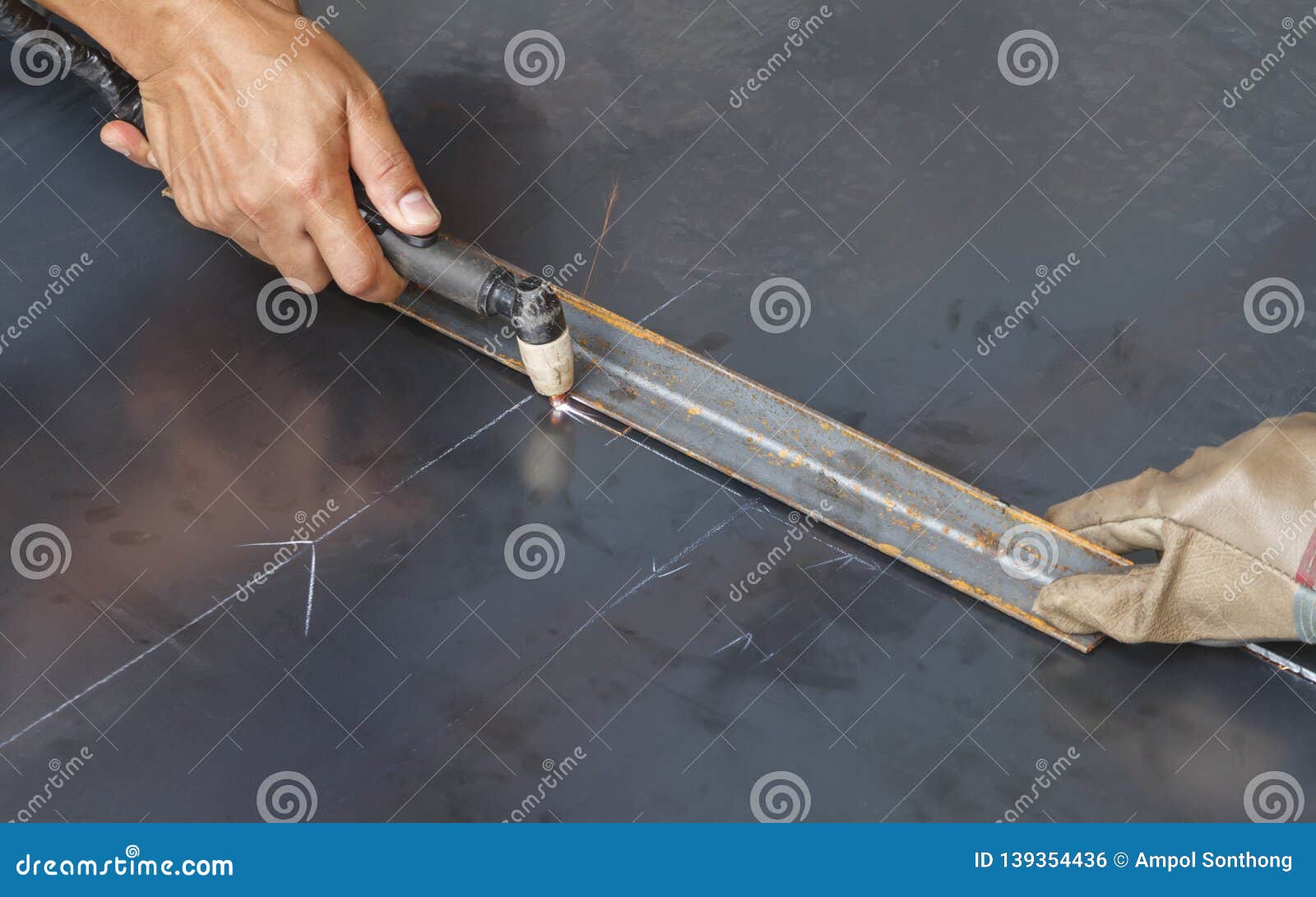 Manual Plasma Cutting Machine. Stock Photo - Image of plasma, brilliant ...