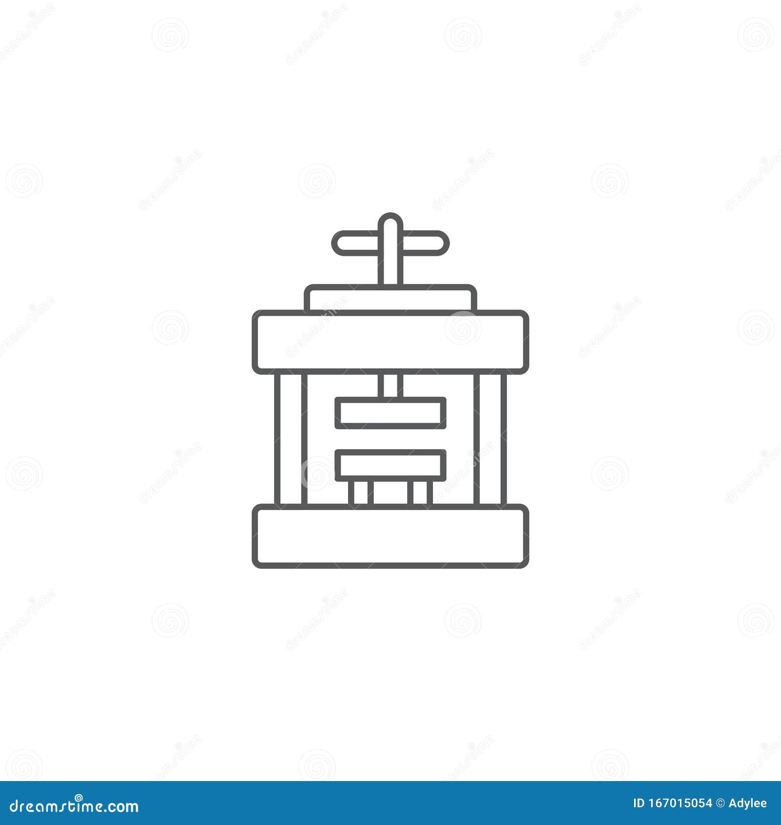 Manual Press Machine Vector Icon Symbol Tools Isolated on White ...