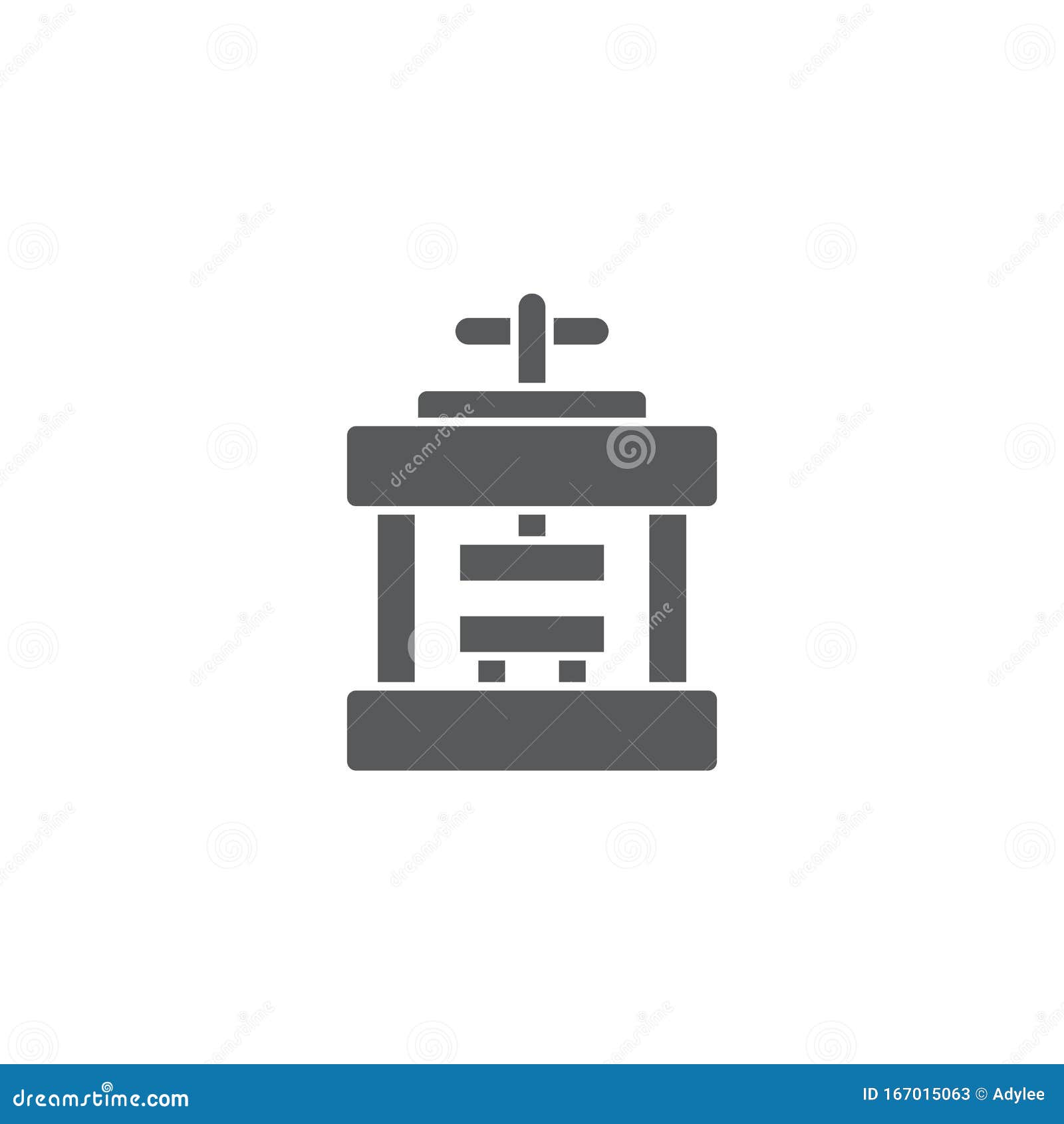 Manual Press Machine Vector Icon Symbol Tools Isolated on White ...