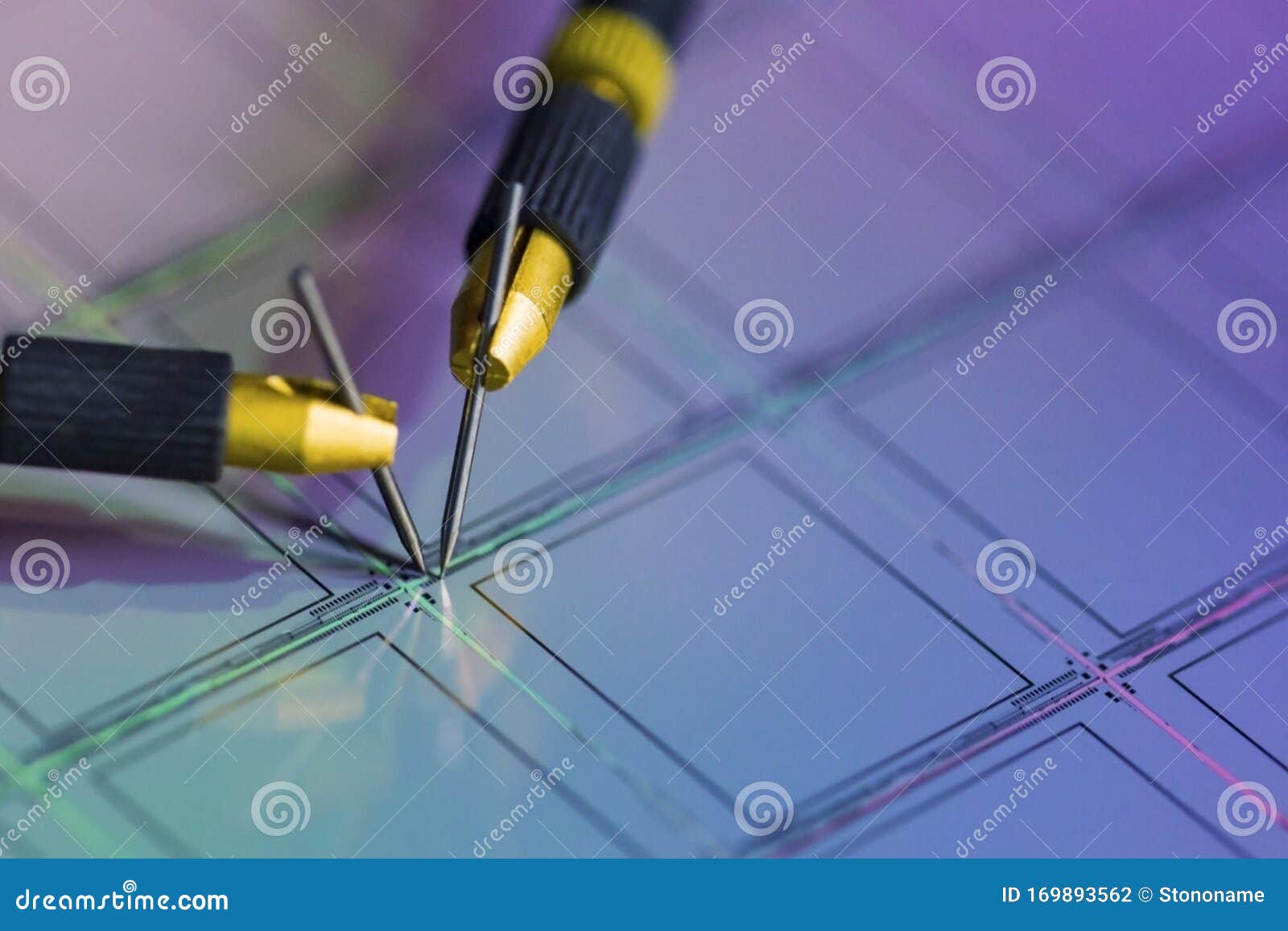 Manual Probe System With Needles For Test Of Semiconductor On Silicon ...