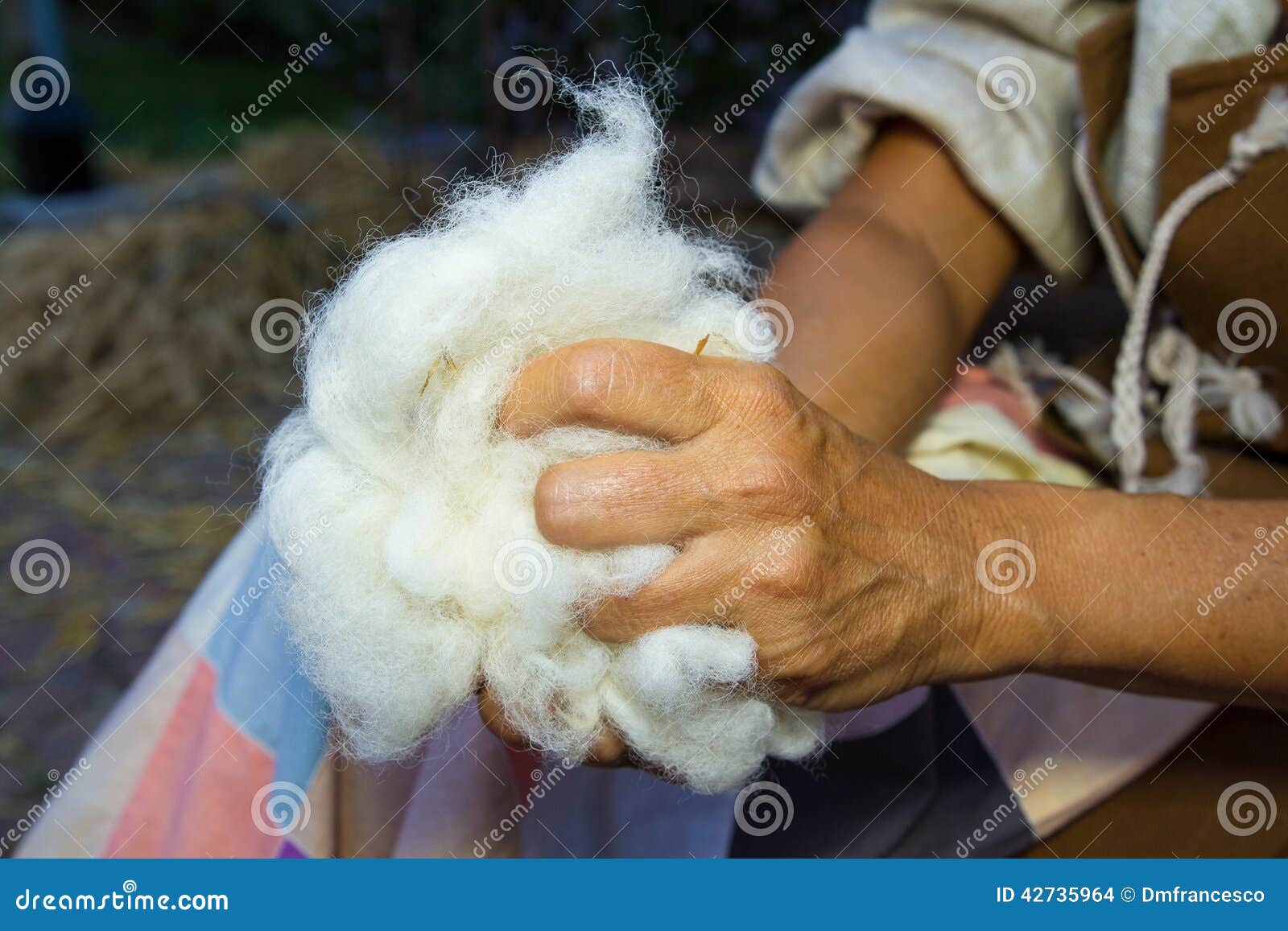 Manual processing of wool stock photo. Image of ancient - 42735964