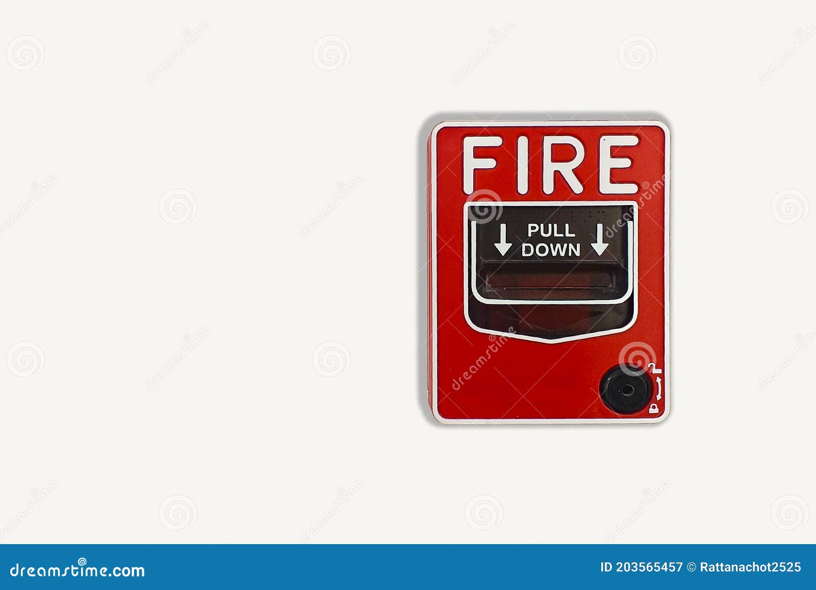 Manual Pull Fire Alarm Switch Safety System Box Installed And Fire ...