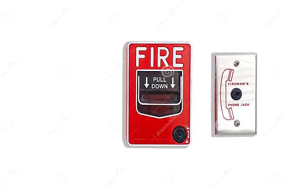 Manual Pull Fire Alarm Switch Safety System Box Installed and Fire ...