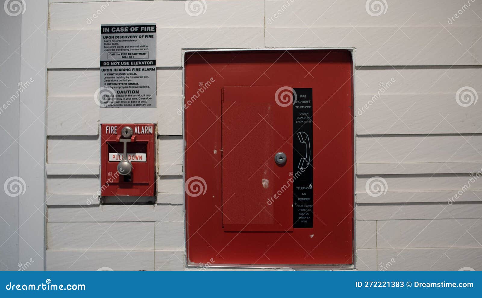 Manual Pull Station and Communication Station Attached To Office Wall ...