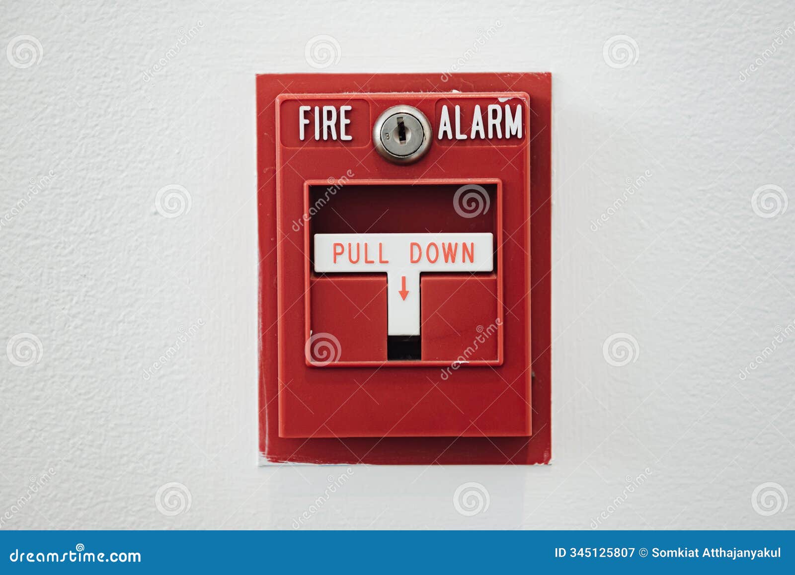 Manual Pull Station on the Fire Alarm System. Stock Image - Image of ...