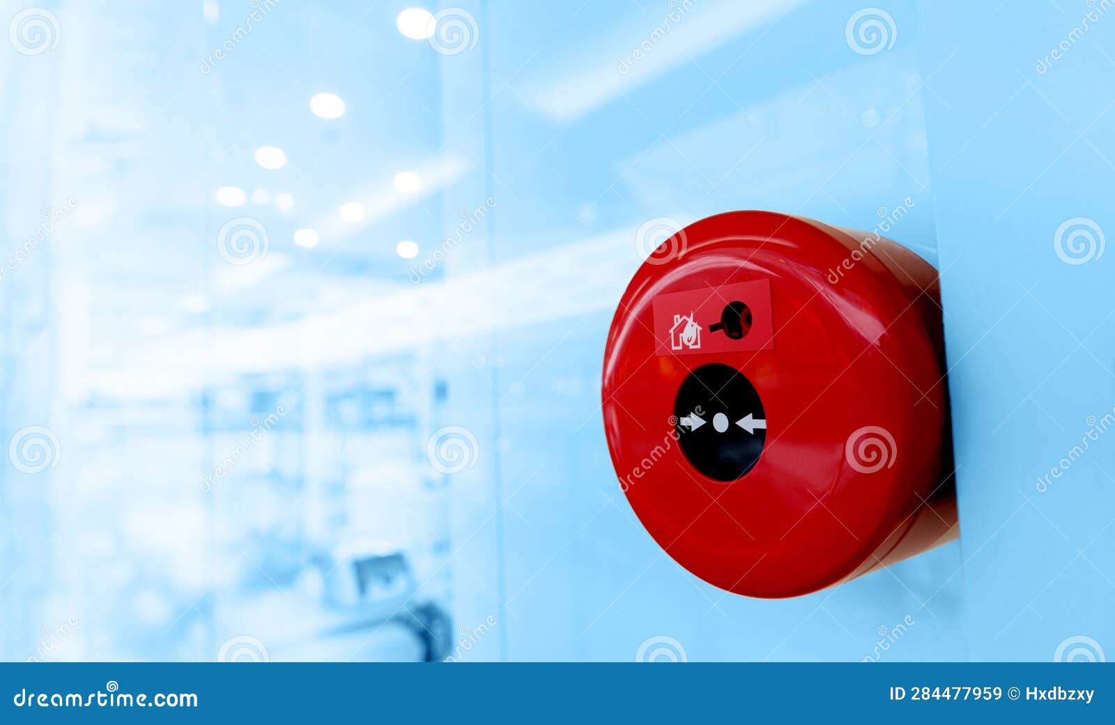 Manual Push Station Of Fire Alarm System Stock Photography ...