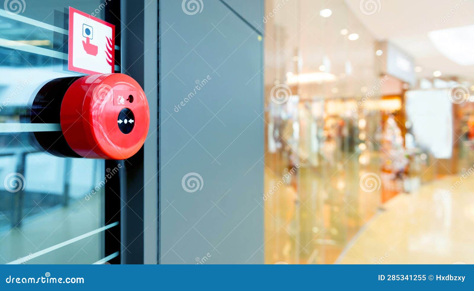 Manual Push Station of Fire Alarm System Stock Image - Image of danger ...