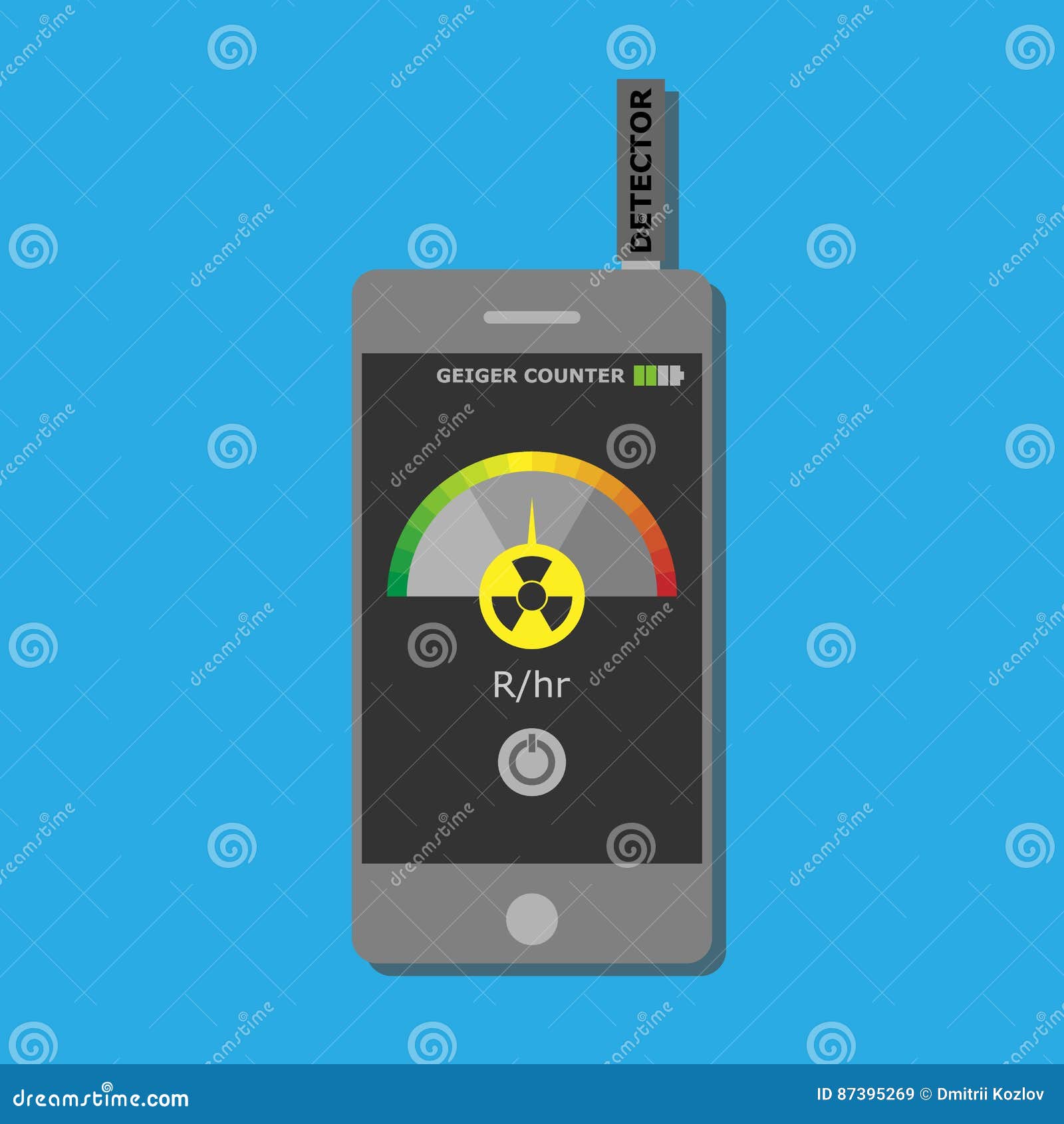 Manual Radiometer Verification Of Radiation Contamination. Cartoon ...